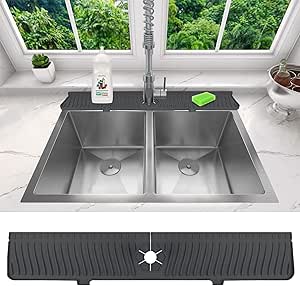 Amazon.com: 30 inch Kitchen Sink Splash Guard, Silicone Faucet Splash ...