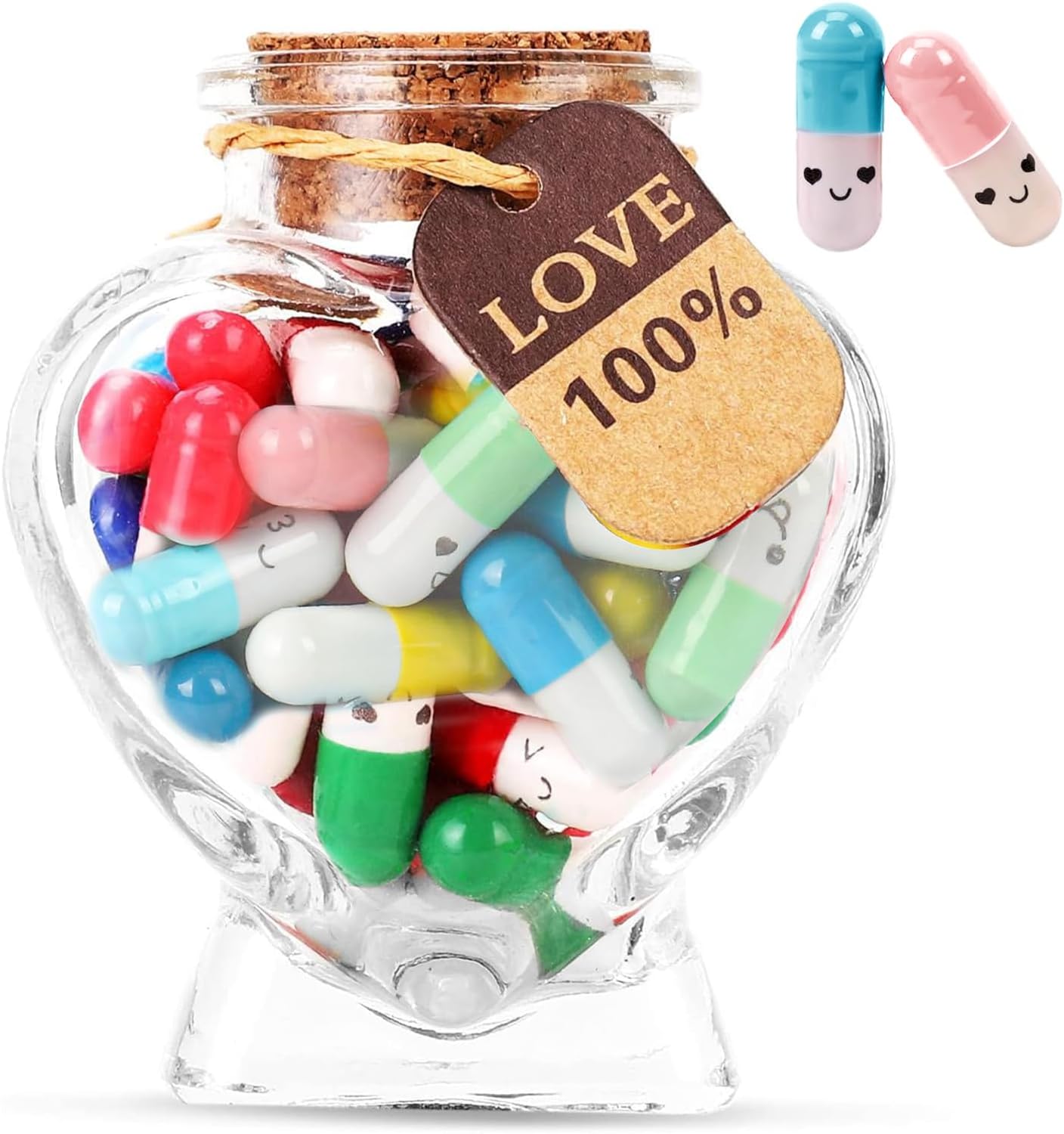 Fychuo Capsule Letters Message in a Bottle, 50 PCS Lovely Capsule Note ...