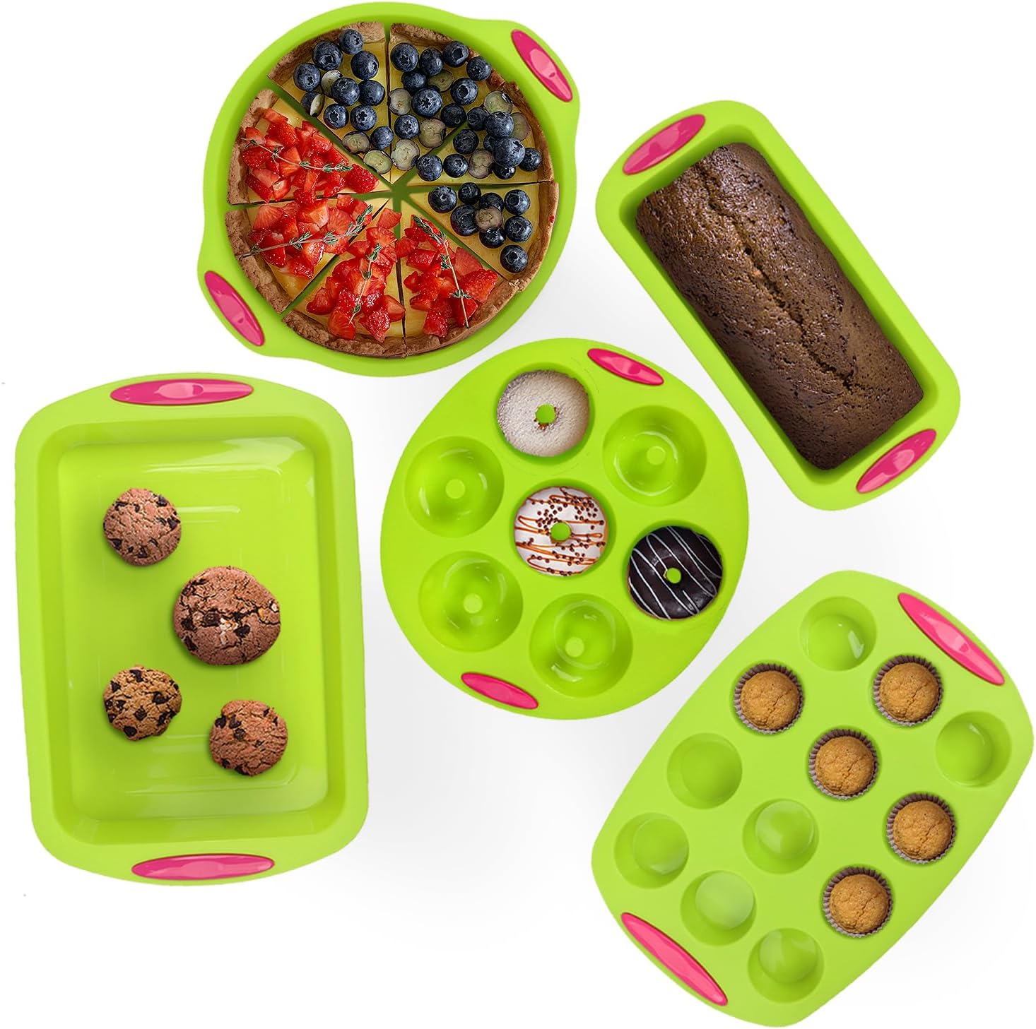 Amazon.com: MINMALLIFE Silicone Bakeware Sets (Lime) - Set of 5 ...