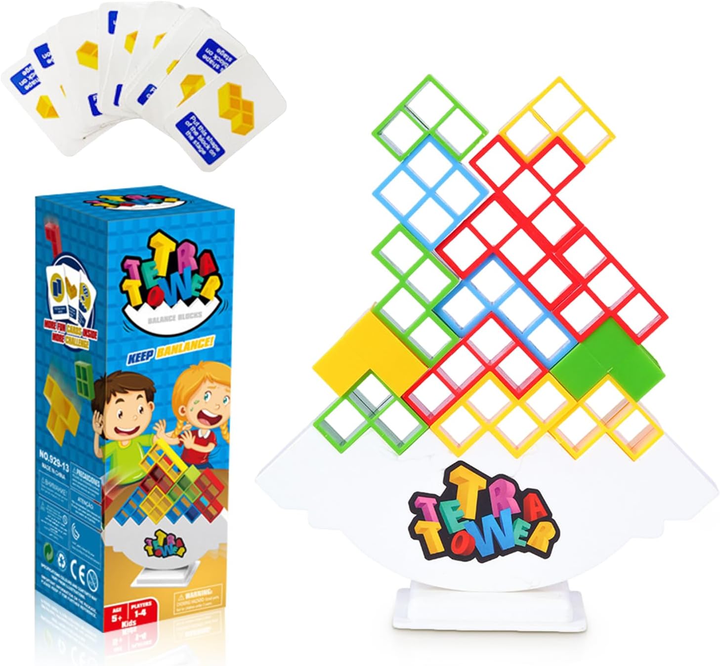 Amazon.com: LOYATANK 16 Pcs Tetra Tower Games - Fun Stacking Board Game ...