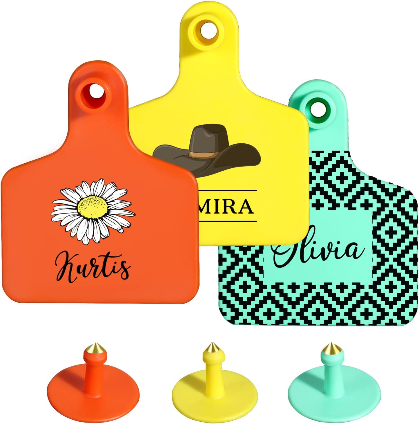 Amazon.com: Sinseike Custom Cattle Ear Tag,Personalized Livestock ...