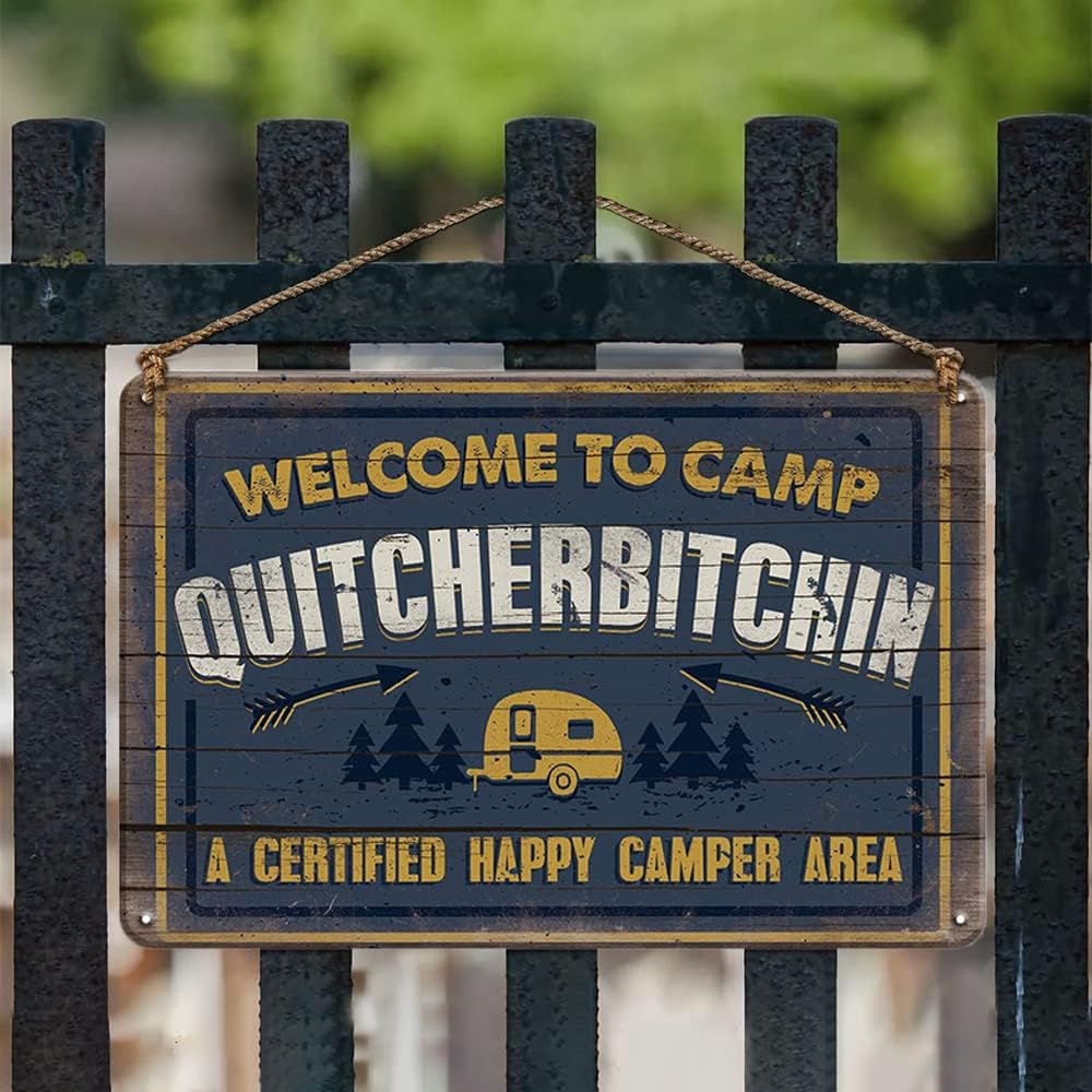 Amazon.com : Camper Decor Camping Decor Metal Sign - Welcome to Camp ...