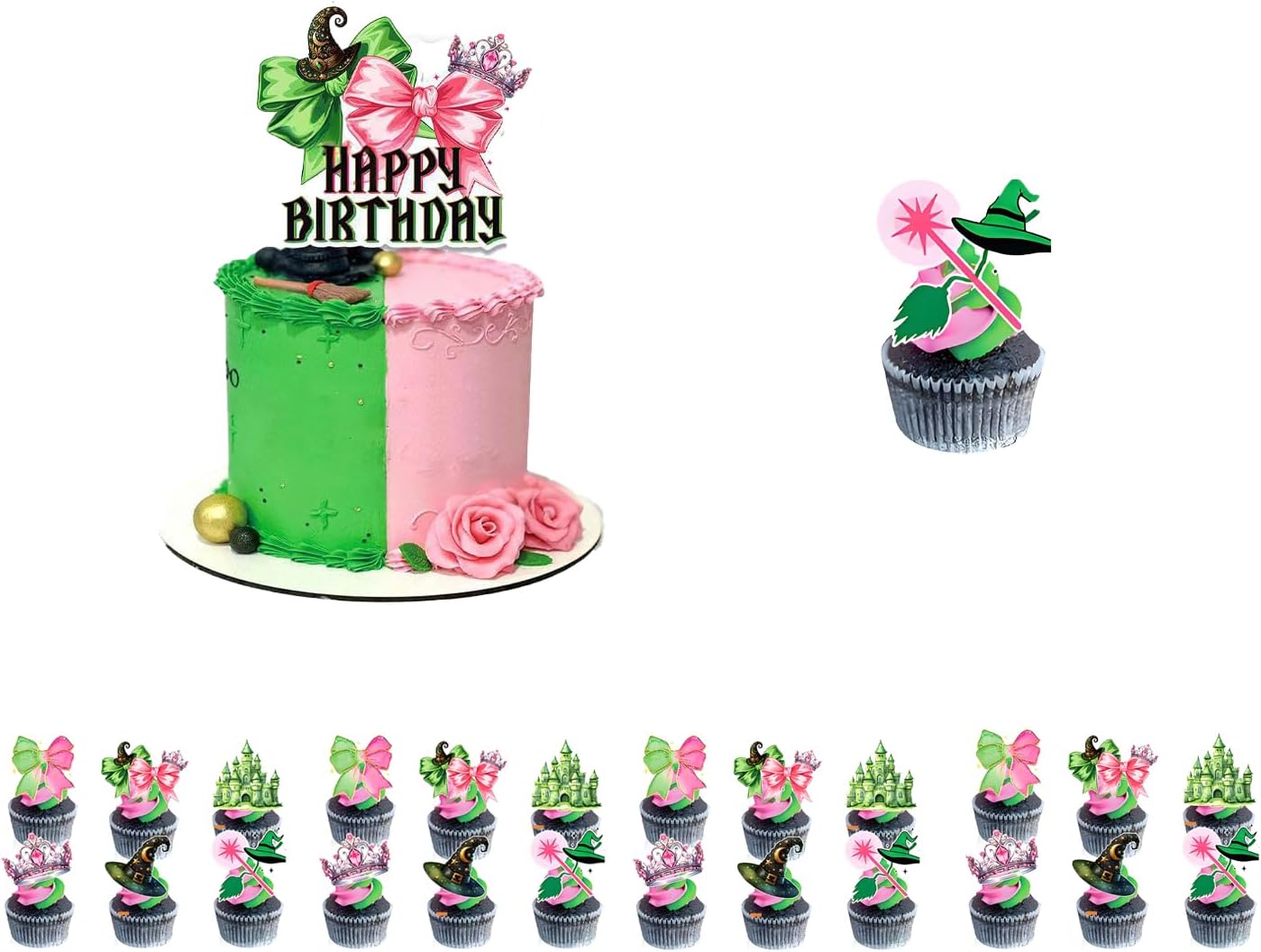 RKMYTR Wicked Birthday Cake Topper Set - 1 Large Happy Birthday Cup ...