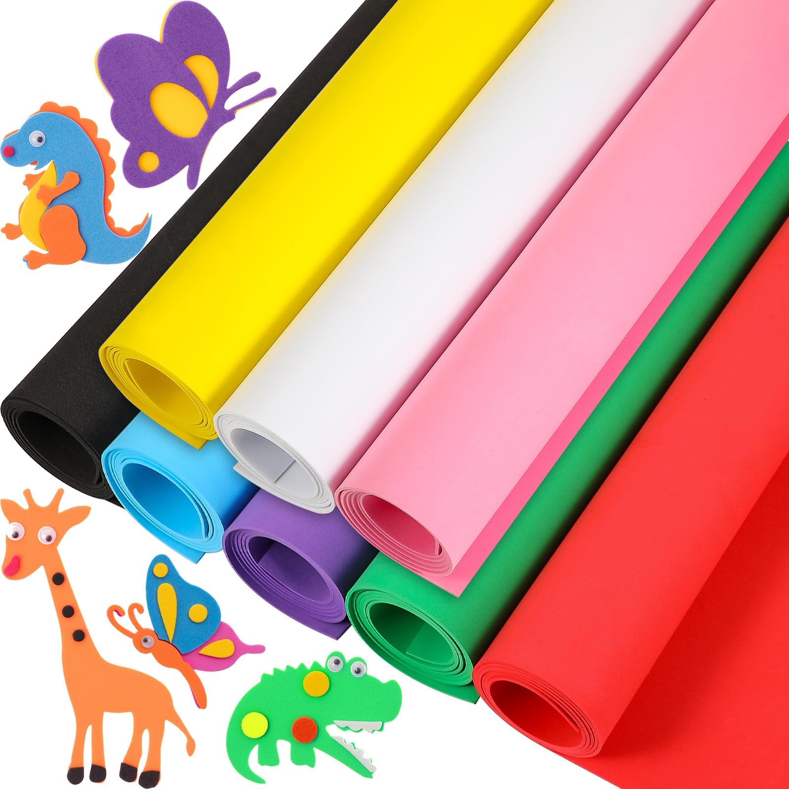 Amazon.com: Fainne 8 Pcs Craft Foam Roll, 39'' x 13'' Colorful EVA Foam ...
