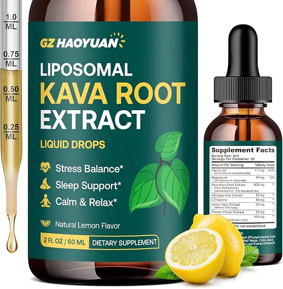 Amazon.com: Liposomal Kava Kava Drops for Calming & Relaxation – Kava ...