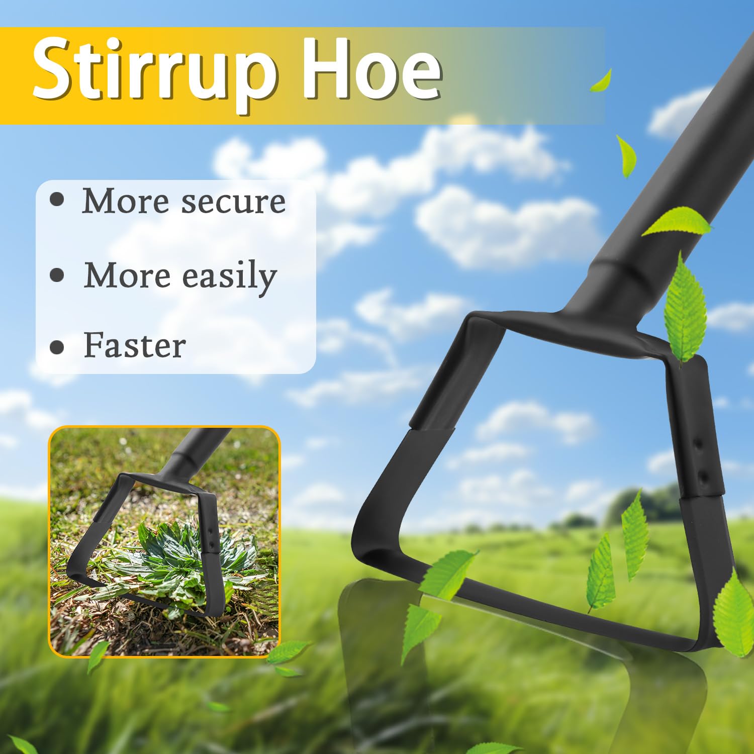 Snapklik.com : Garden Hoe Tool Long Handle, 75 Inch Hoe Manual Weeder ...