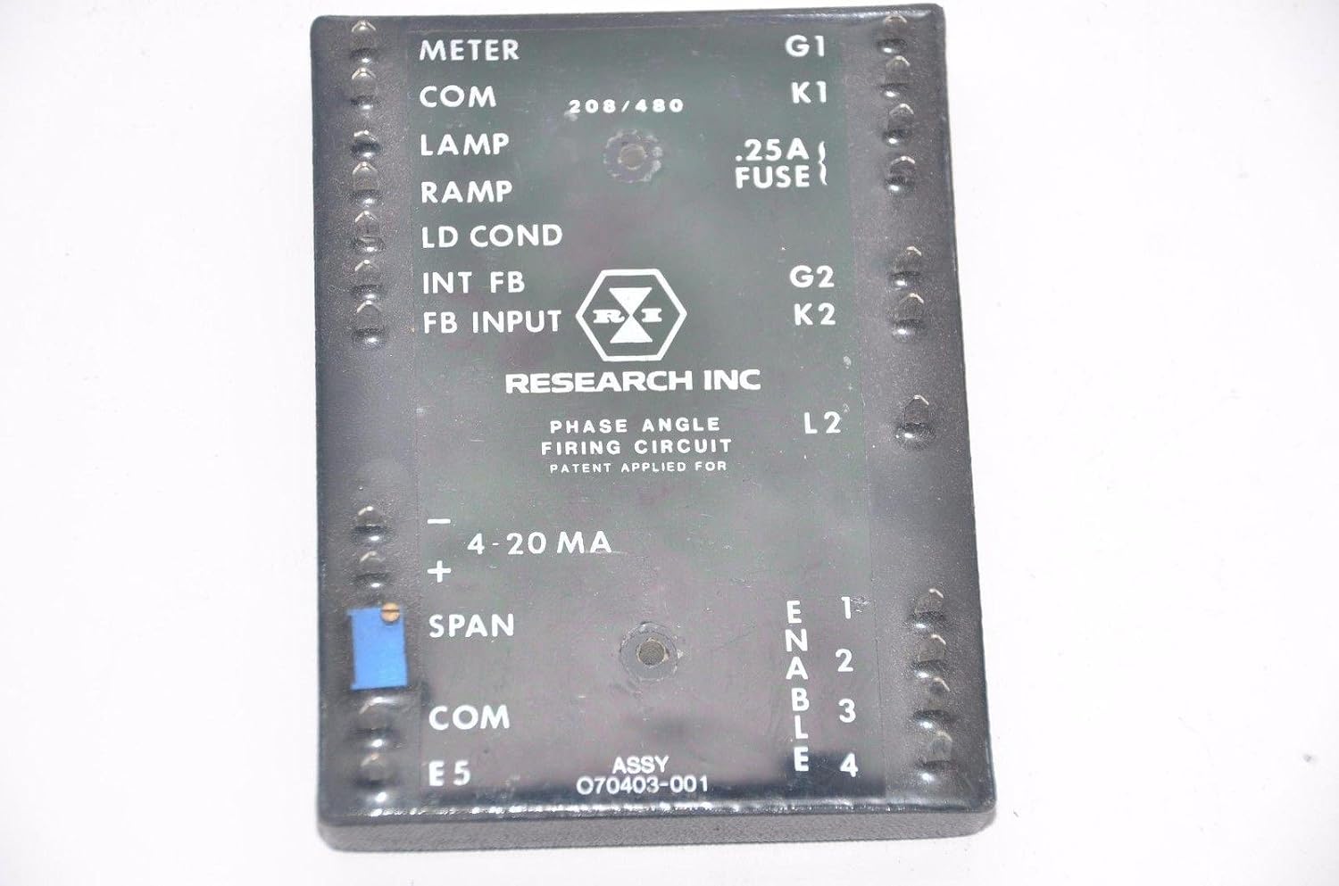 RESEARCH INC. 070403-001 PHASE ANGLE Firing Circuit 208/240: Amazon.com ...