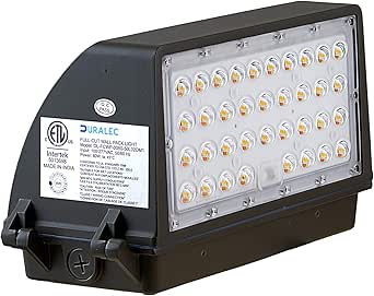 Duralec 48W Led Wall Pack Full Cut Off Light, 48 Watts Commercial and Industrial Outdoor Wall ...
