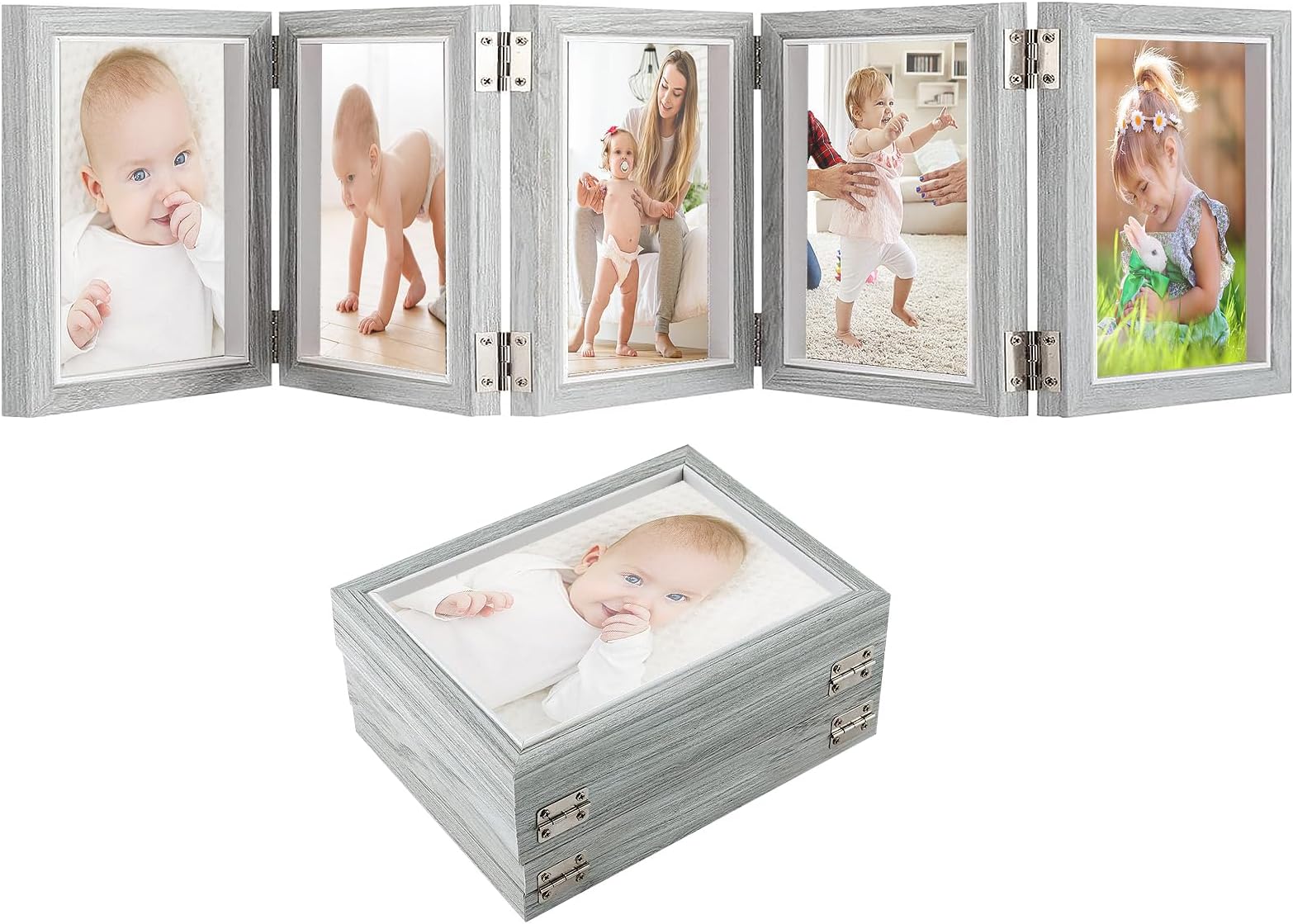 Amazon.com - Qunclay 2 Pack 5 Folding 4" x 6" Hinged Picture Frame ...