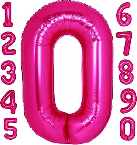 Amazon.com: Giant 40 Inch Hot Pink Number 0 Balloon Jumbo Digit 0 Mylar ...
