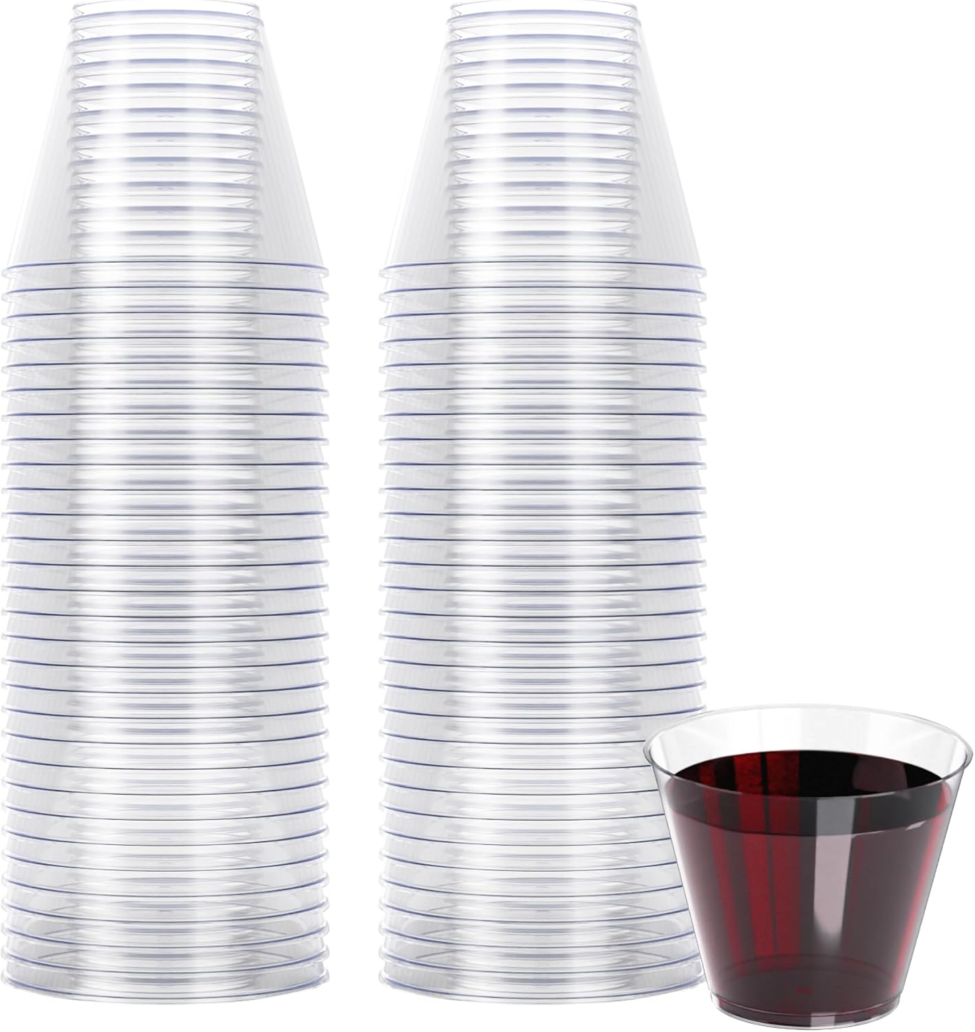 Amazon.com: R-kay 9 Oz Clear Plastic Cups For Party - Clear Cups 100 ...