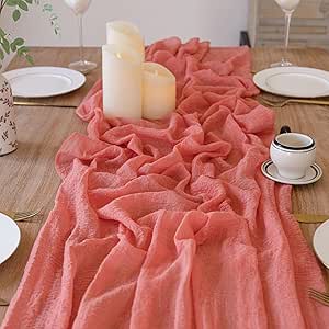 Amazon.com: 6 Pcs Cheesecloth Table Runner 35x120 Inches Boho Gauze ...