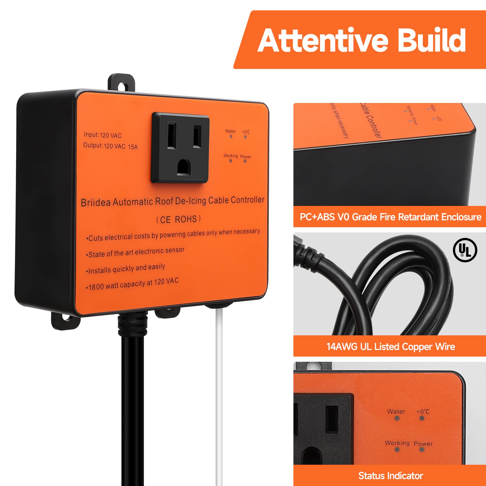 briidea Automatic Roof De-Icing Heat Cable Control with Large Capacity ...