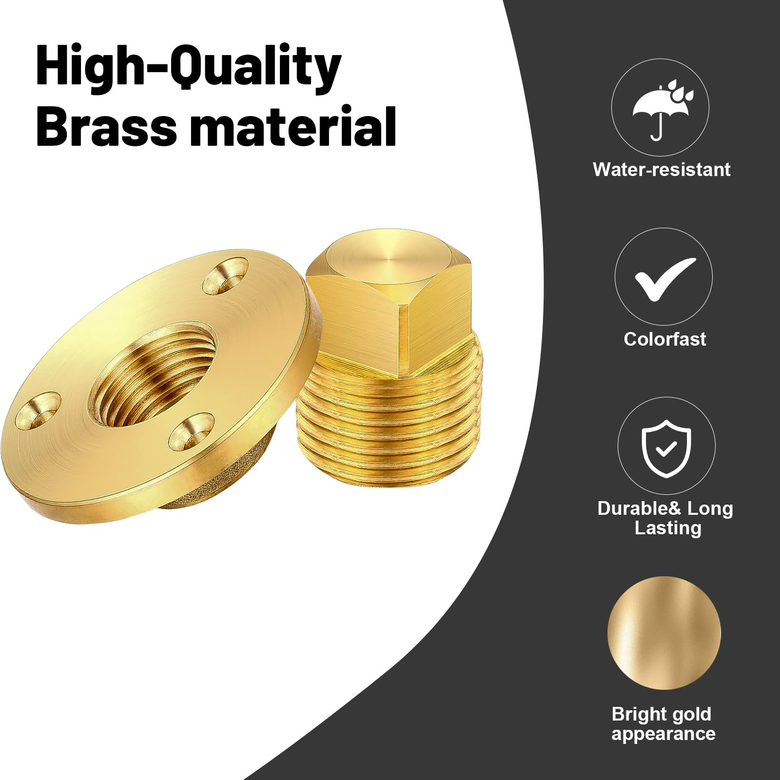 Snapklik.com : CENOZ 2 PCS Brass Boat Drain Plug Kit, 1/2 Inch NPT ...