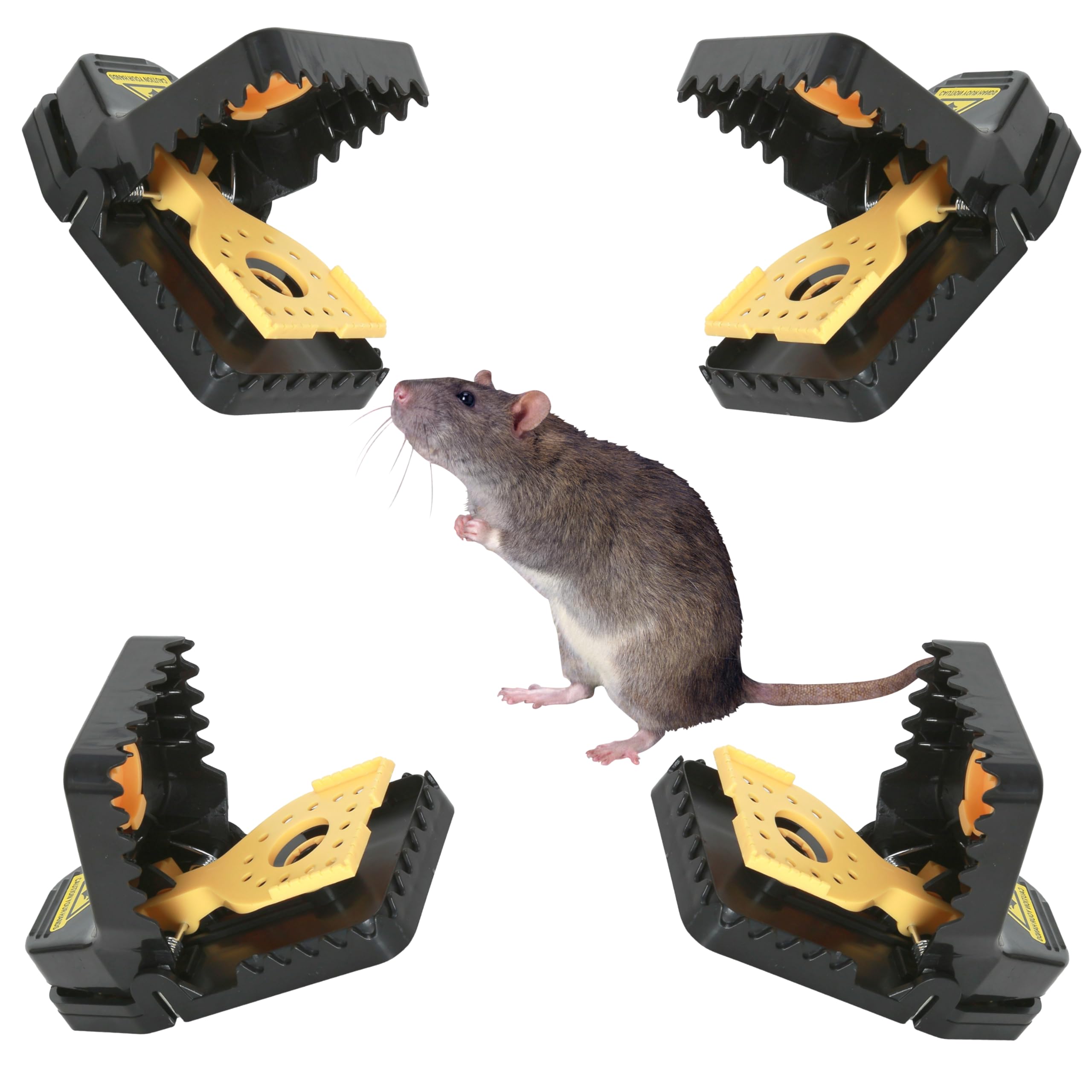 PEST GUARD Rat Traps That Kill Instantly 4Pack Large Heavy Duty Rat ...