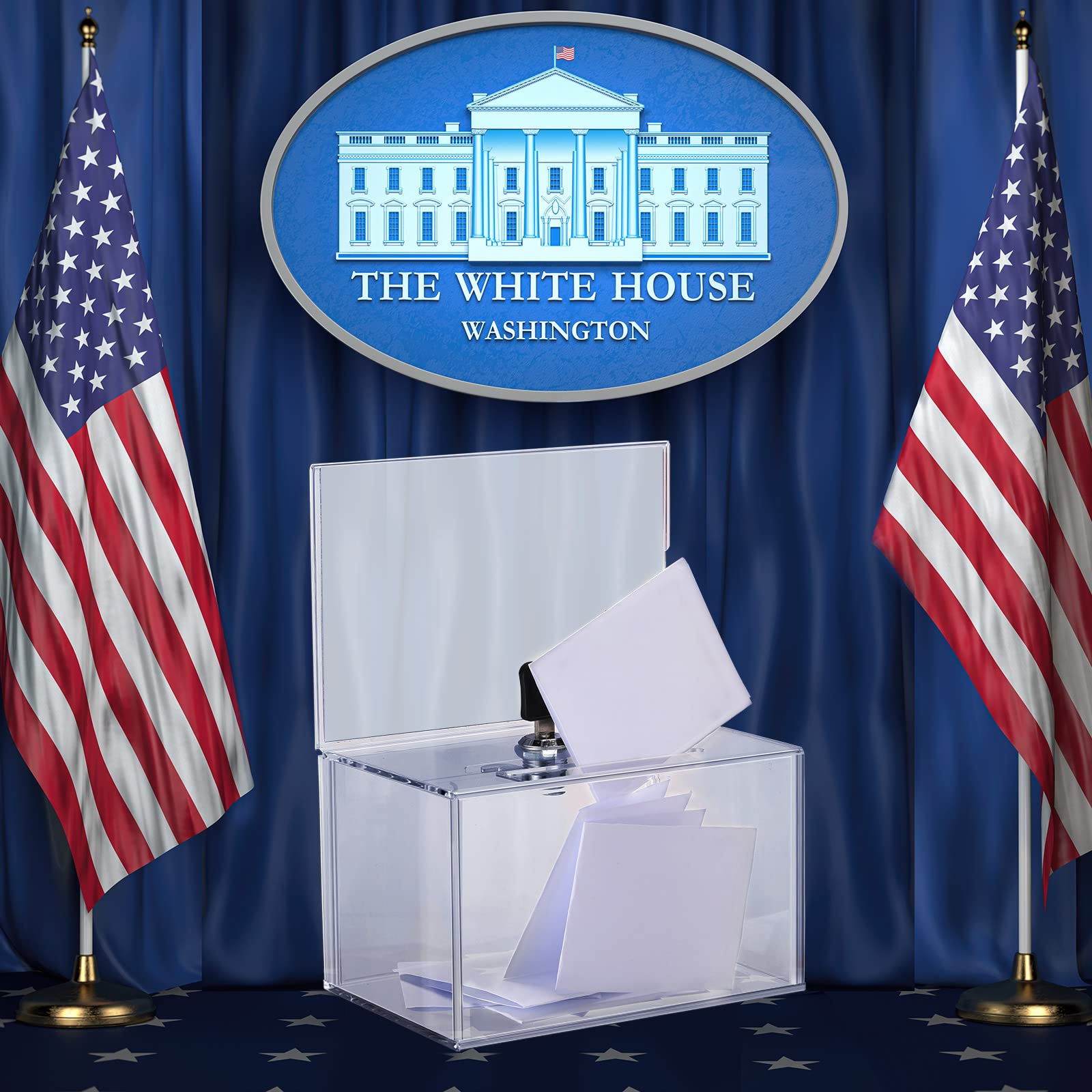 4 Pack Acrylic Donation Box Suggestion Ballot Box for Fundraising Clear ...