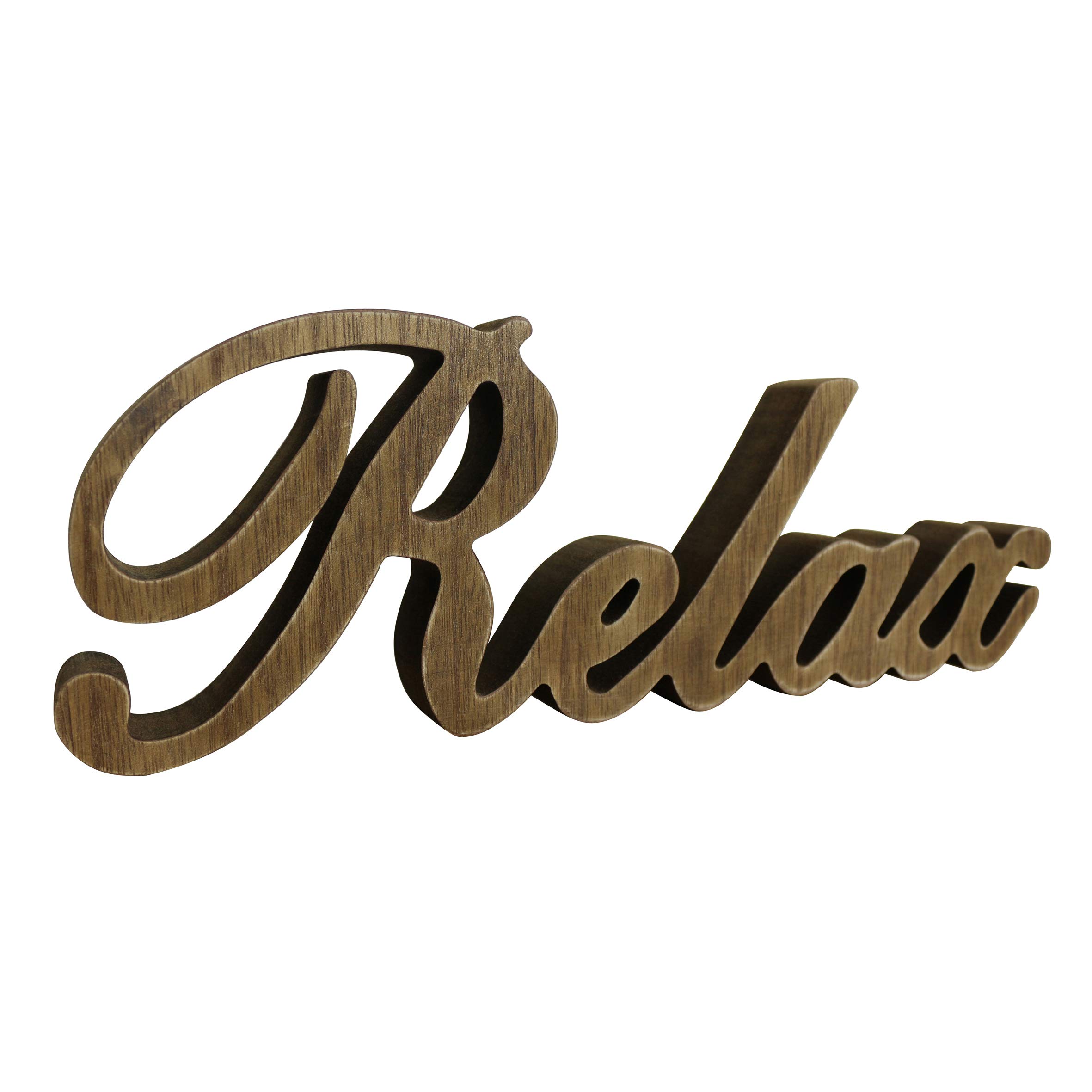 CVHOMEDECO. Rustic Vintage Distressed Wooden Words Sign Free Standing ...