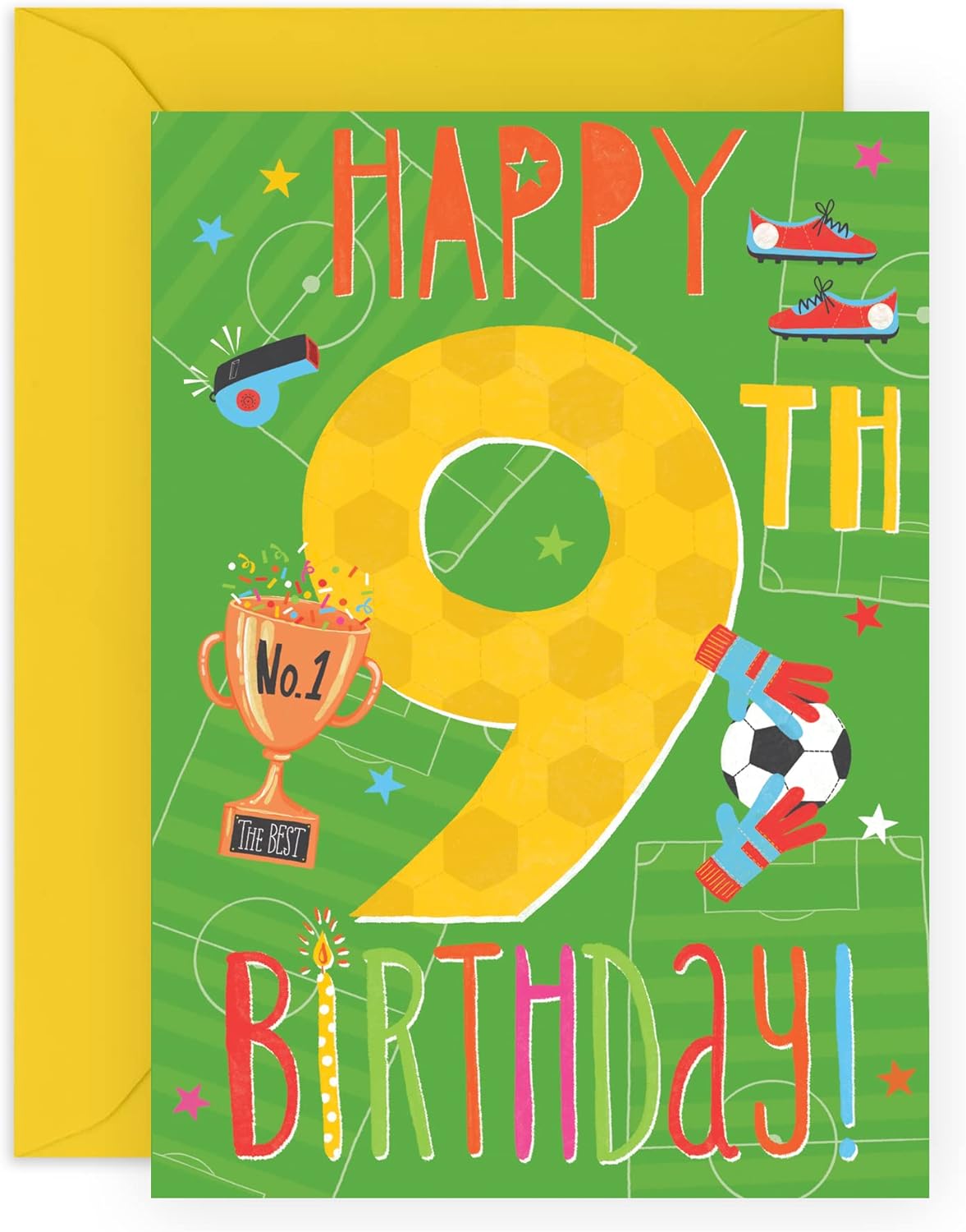Amazon.com: CENTRAL 23 Happy 9th Birthday Card For Boys - Football ...
