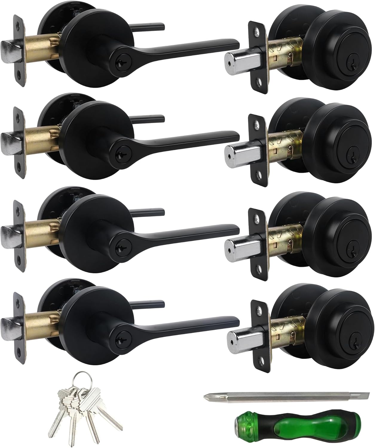 JESSTTI Exterior Door Lock Set with Deadbolt, Door Locks for Front Door ...