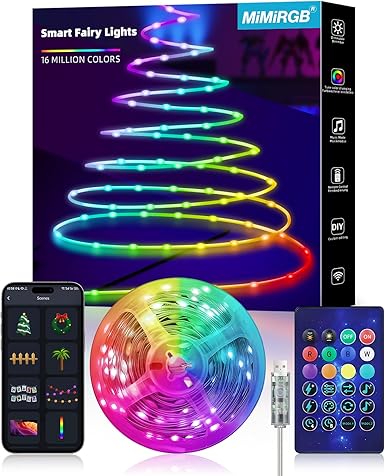 MIMIRGB Smart Color Changing String Lights,33ft 100 LED USB Fairy ...