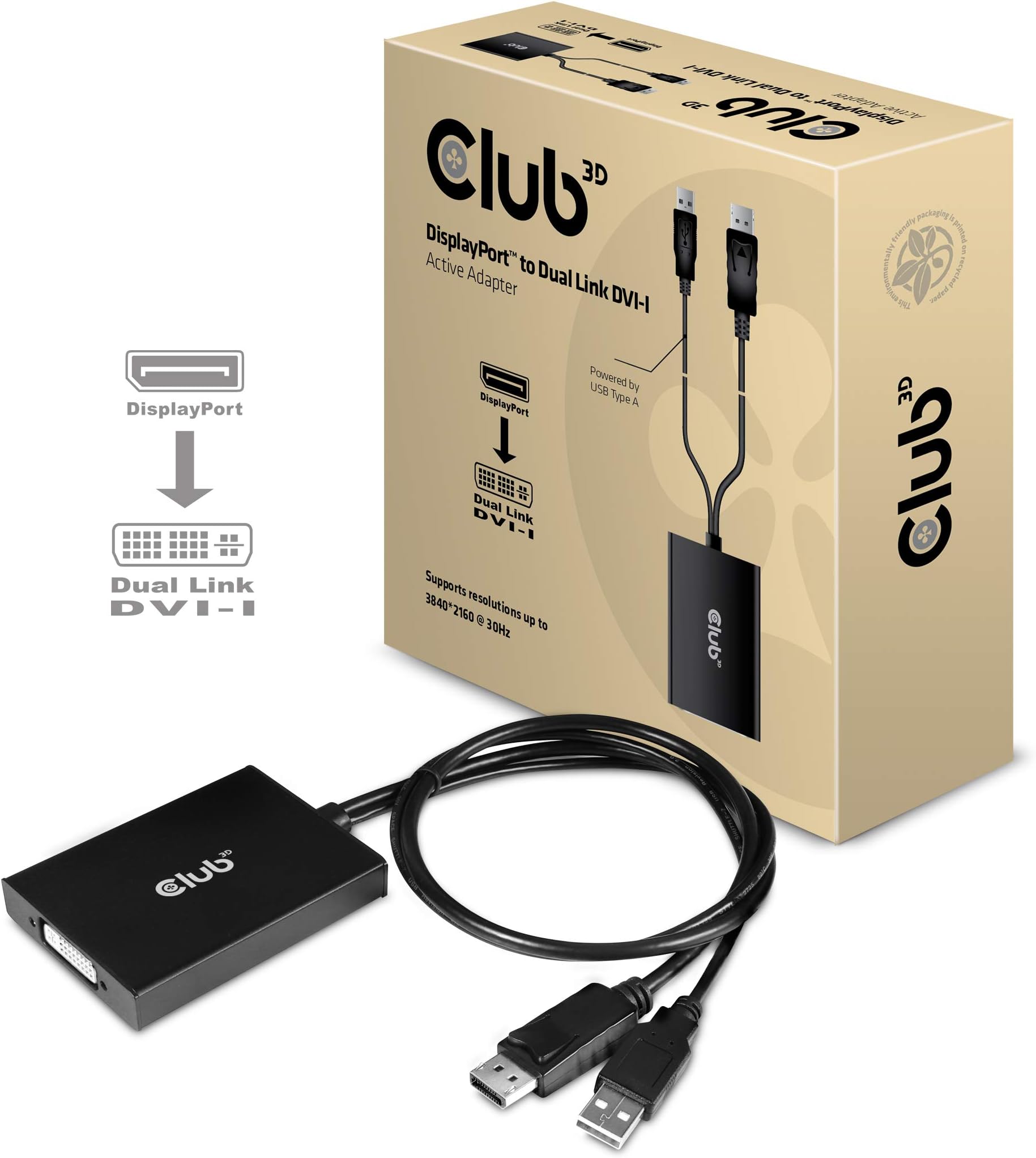 Club 3D CAC-1010 aktiver Adapter DisplayPort auf DVI-D HDCP ON: Amazon ...