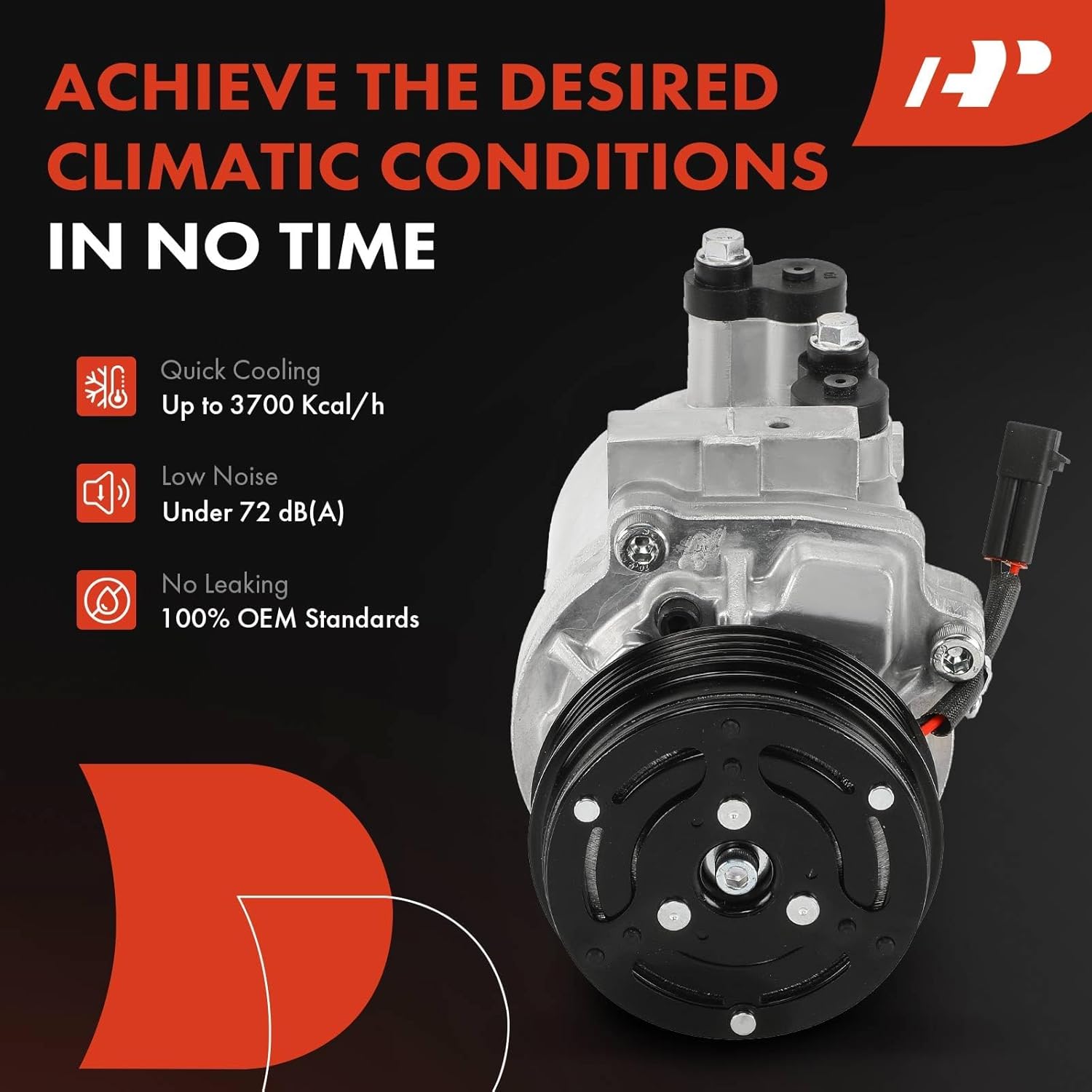 A-Premium Compresor de aire acondicionado de CA con embrague compatible ...