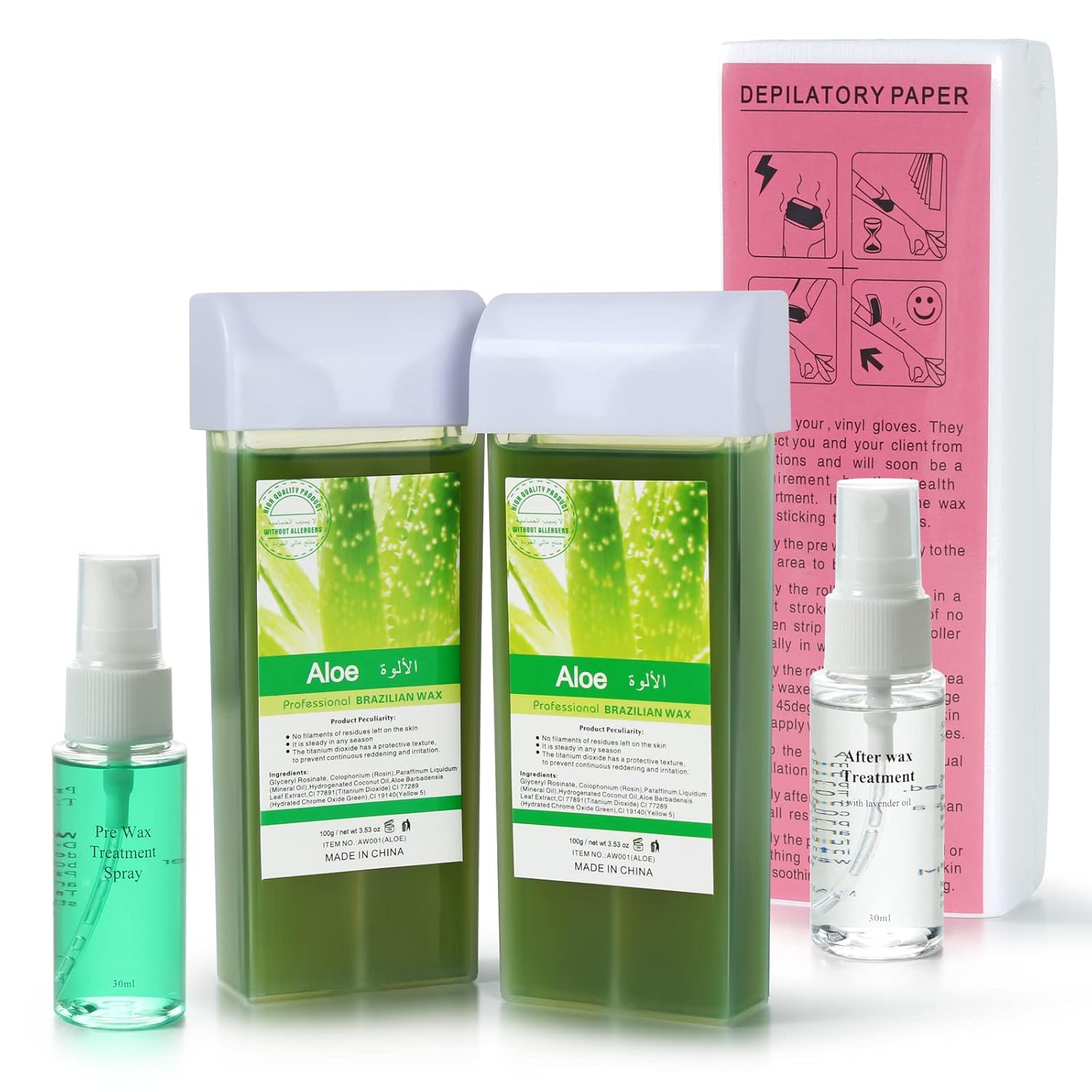 Amazon.com : Roll On Wax Roller Hair Removal Waxing Kit, Beth Lee 2 ...