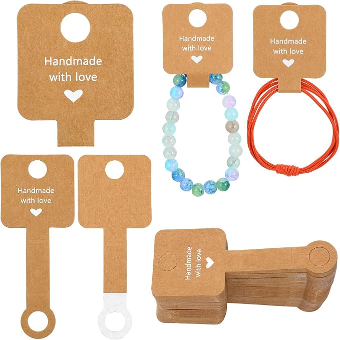 Amazon.com: 100 Pcs Bracelet Necklace Display Cards, Self Adhesive ...