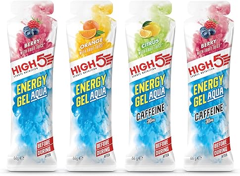HIGH5 Energy Gel Aqua Caffeine Hit Liquid Quick Release Energy On The ...