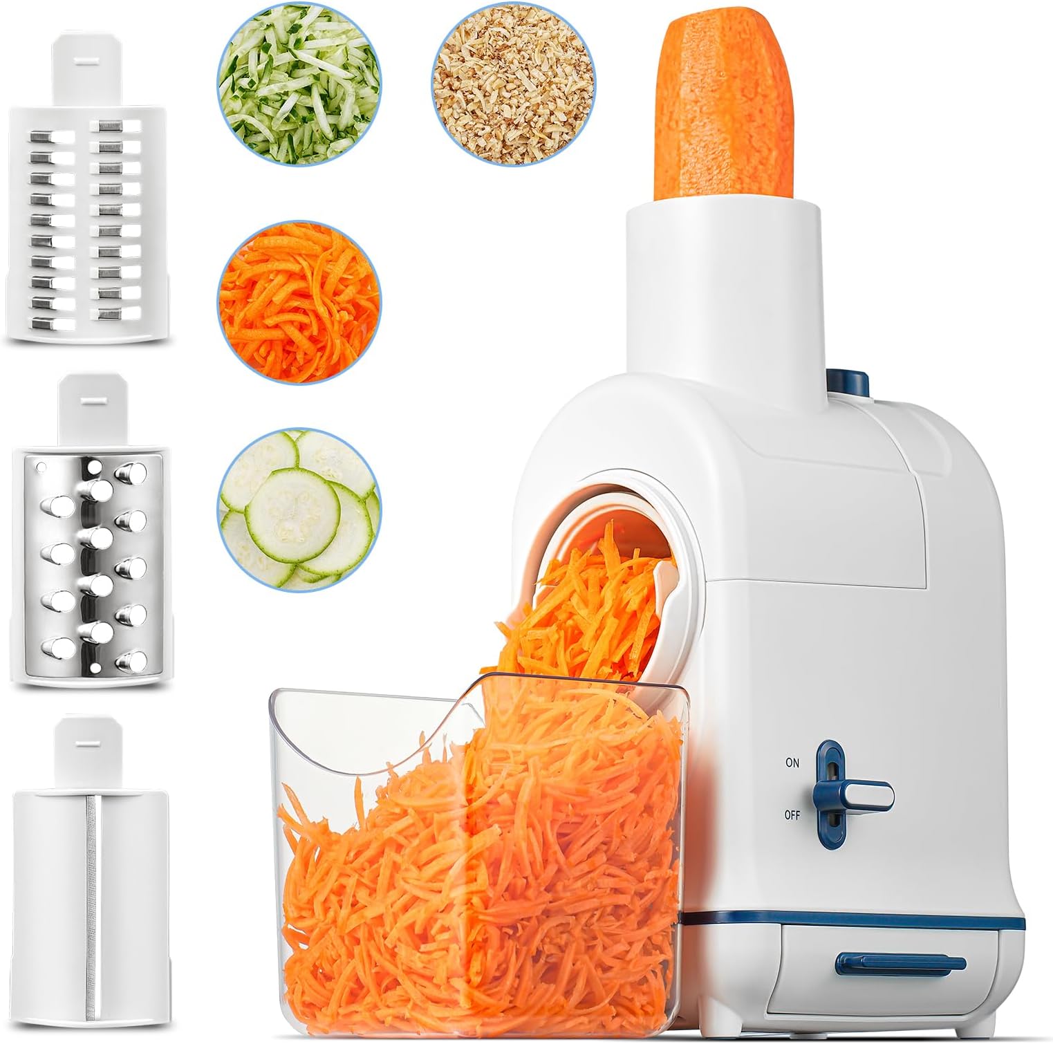 Amazon.com: Cheese Grater: Automatic Electric Vegetable Grater 5 in 1 ...