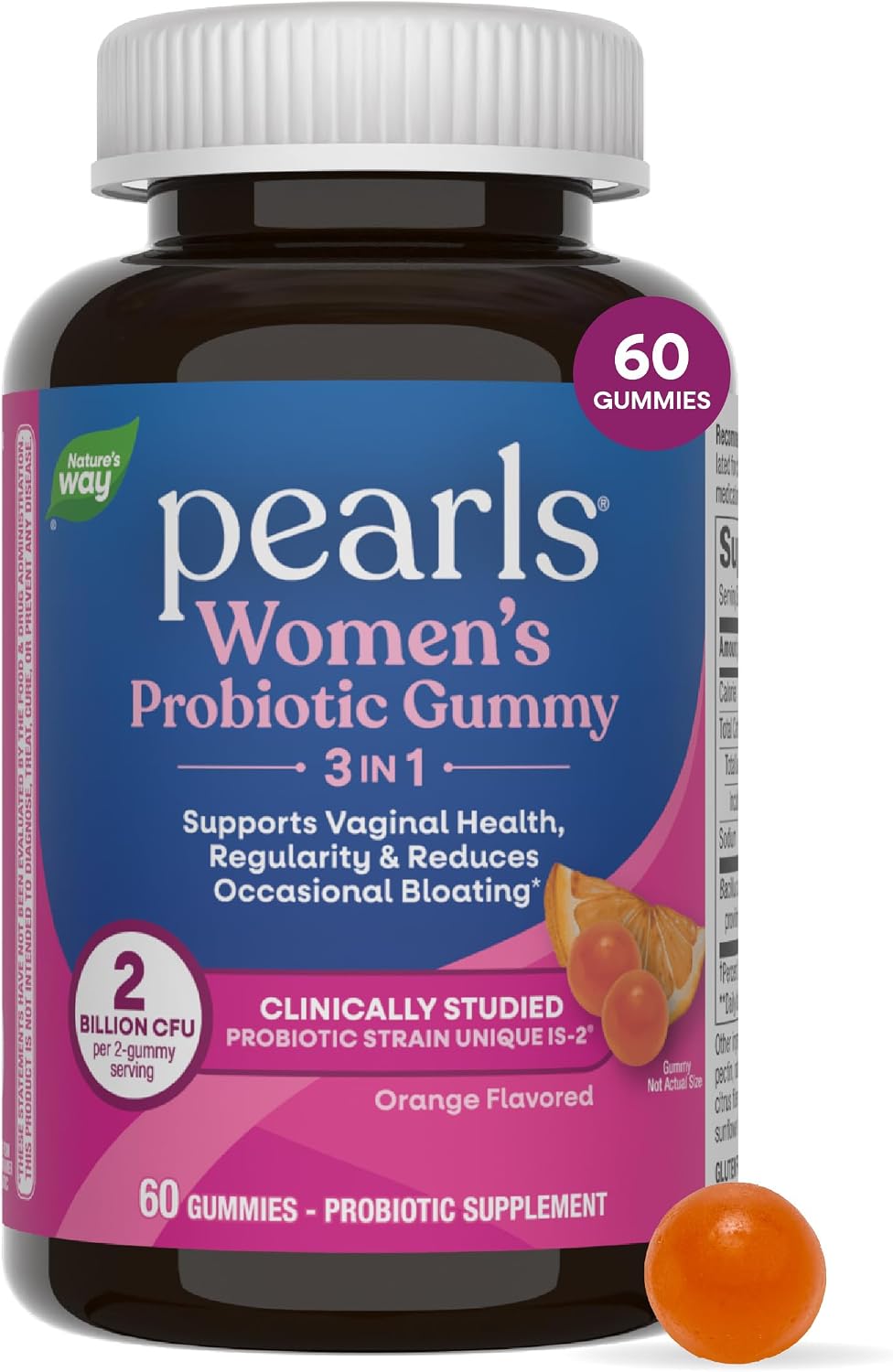 Amazon.com: Nature's Way Pearls Probiotic Women's Gummy 3-in-1, Reduces ...