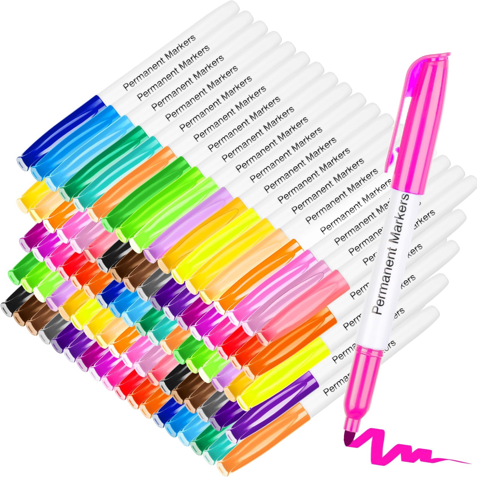 Amazon.com : Ctosree 180 Pcs Permanent Markers 30 Assorted Colors Fine ...