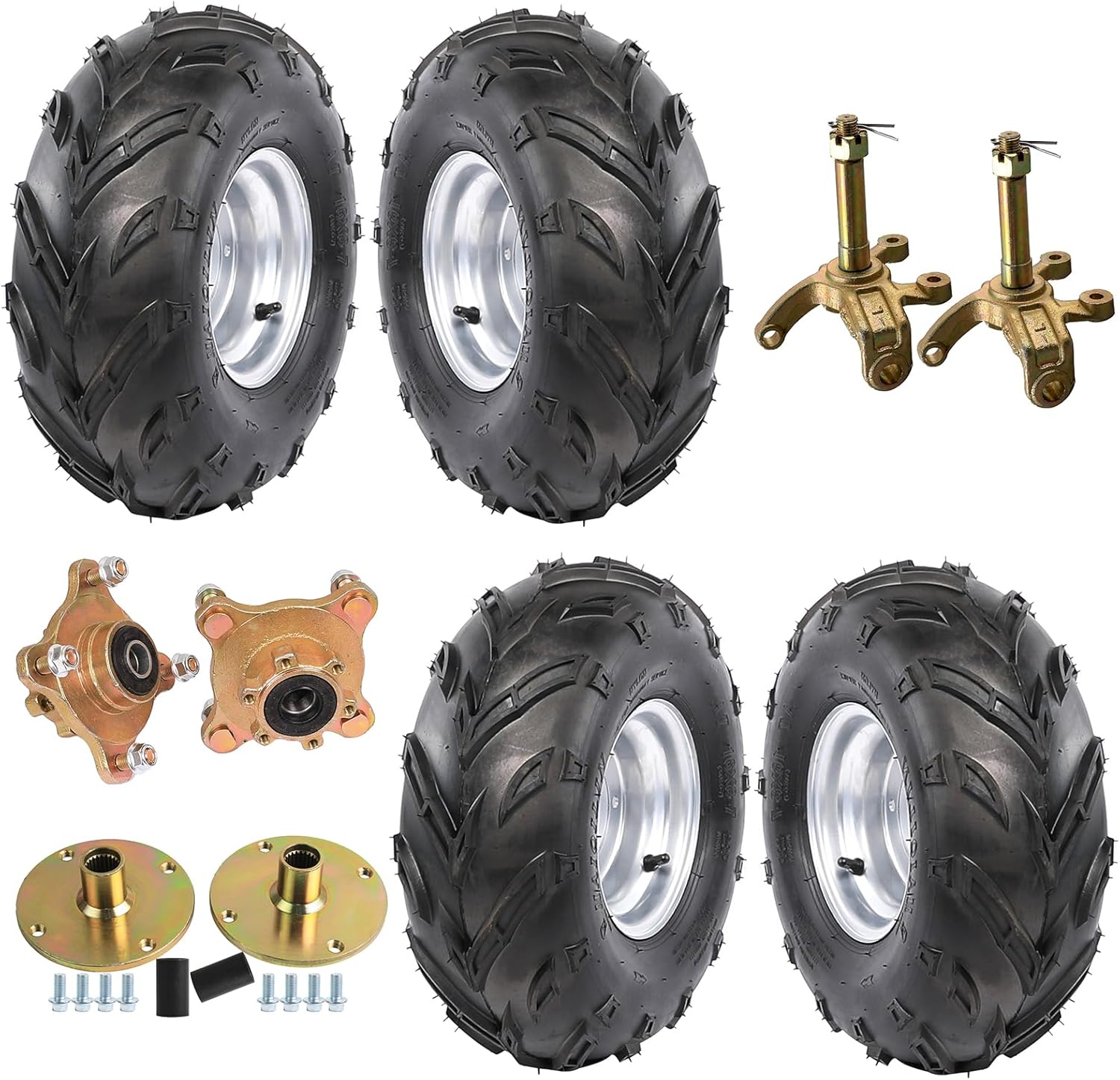 Amazon.com: YC Yier Complete 7" Wheel Set with 16x8-7 Tires on Rims ...