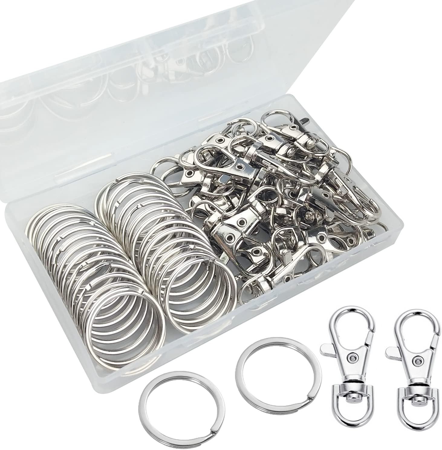 Amazon.com: Key Chain Swivel Hooks, Anezus 200pcs Keychain Hardware ...