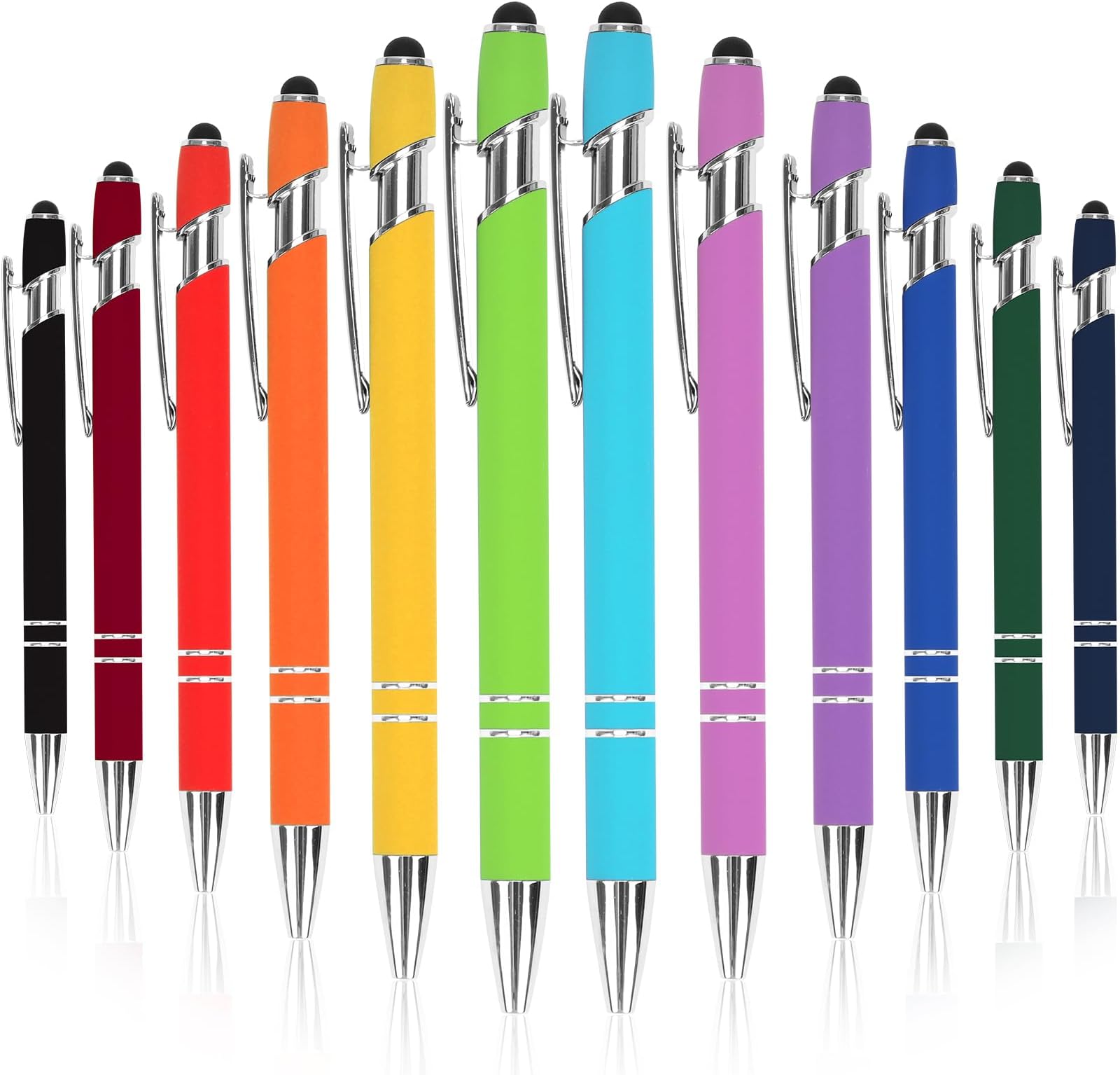 Amazon.com : Yeaqee 100 Pieces Ballpoint Pen with Stylus Tip Click ...