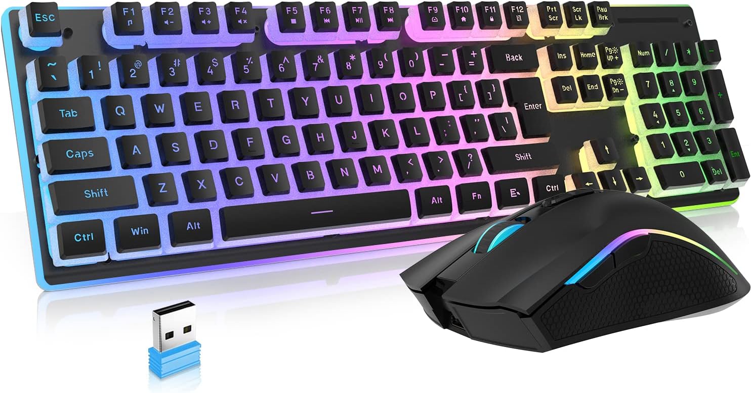 Amazon.com: FELICON L96 Wireless Keyboard Mouse Combo, 3650mAh ...