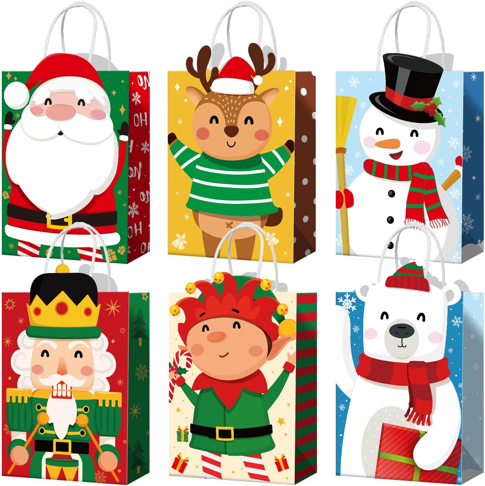 Amazon.com: PREXTEX Santa Claus Christmas Gift Bags, 12 Pack - 7 Inch ...