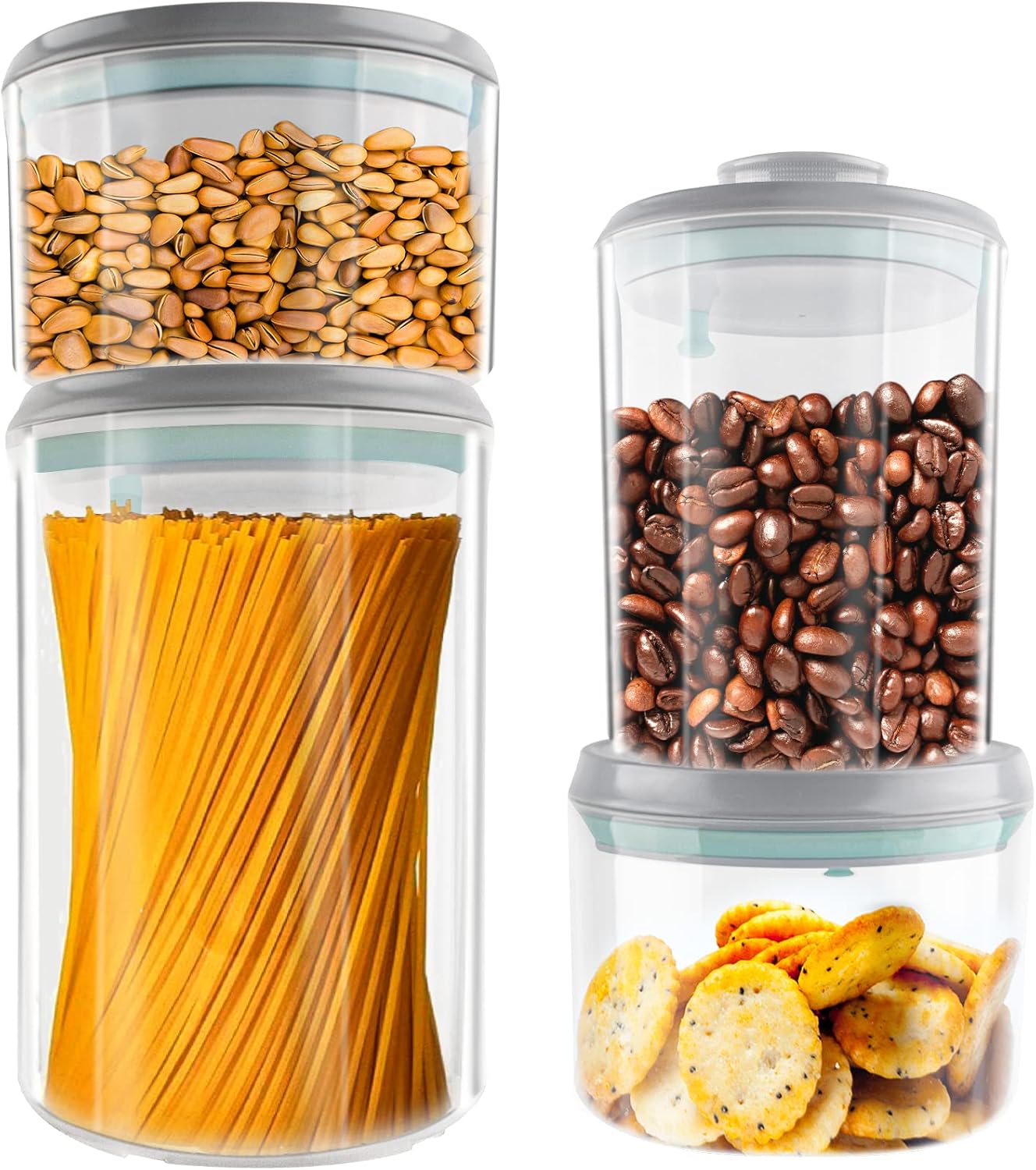 Amazon.com: Tyniaide Airtight Pop Top Food Storage Containers with Top ...