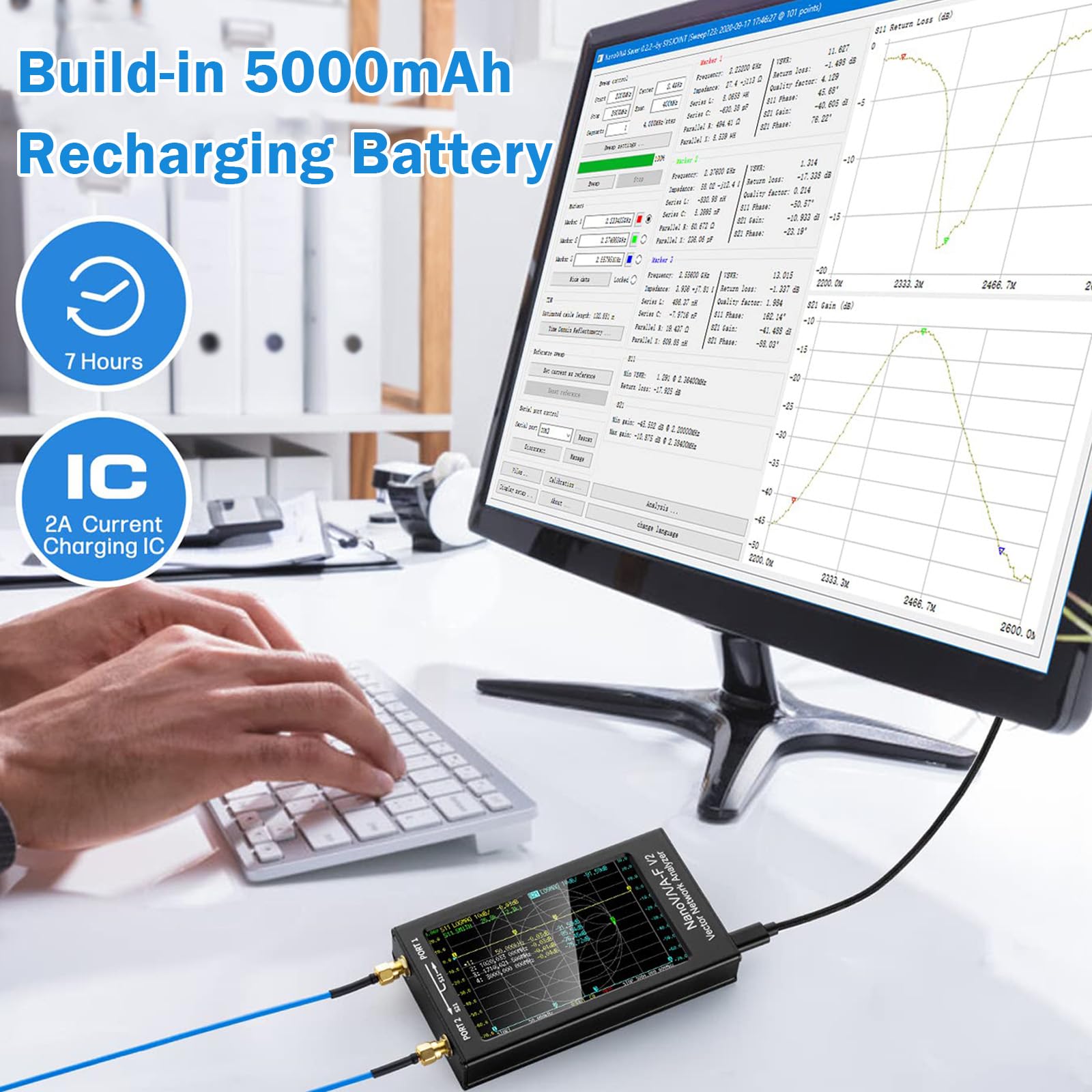 Snapklik.com : AURSINC Upgraded NanoVNA-F V2 Vector Network Analyzer ...