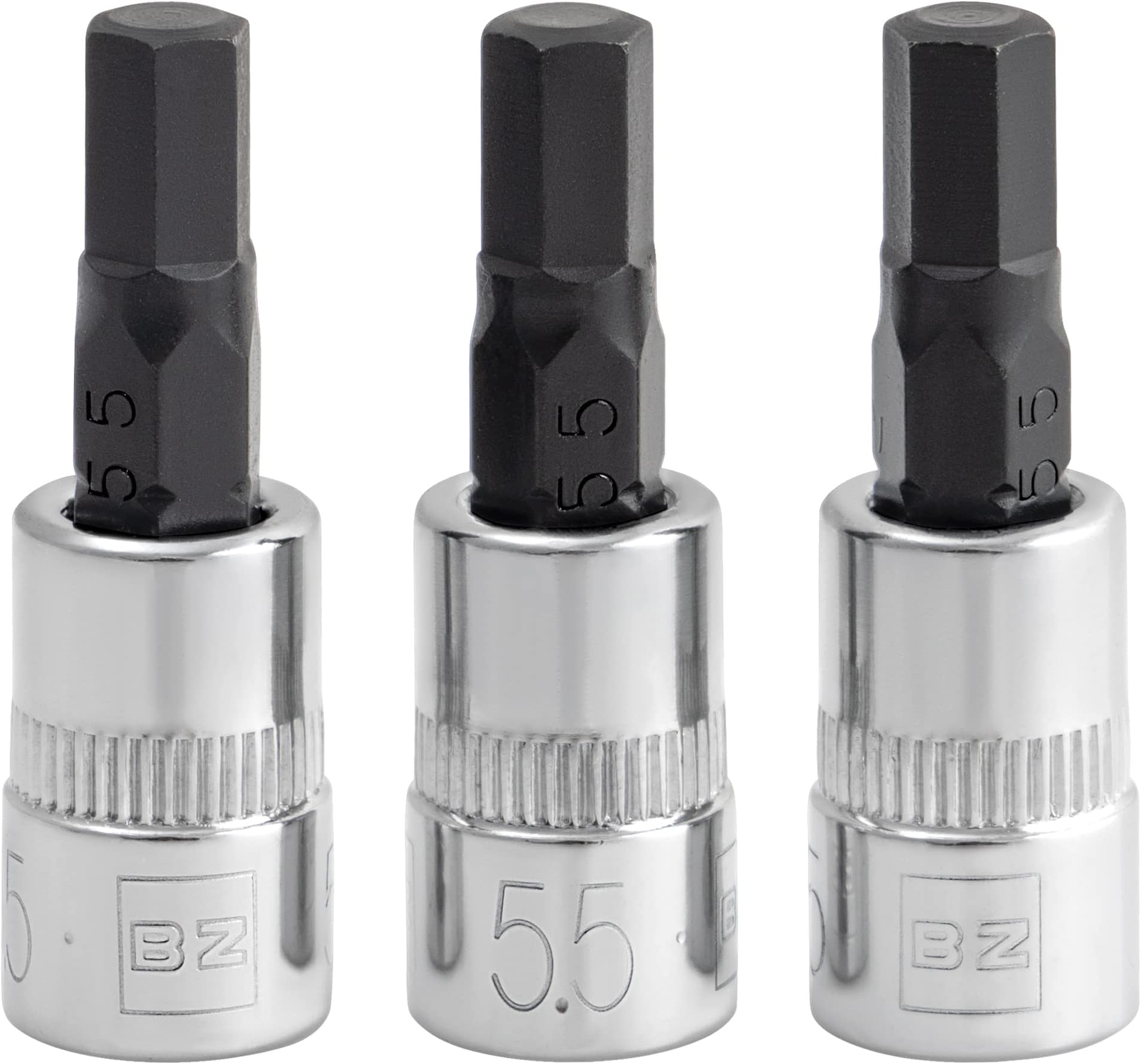 BRAZEN 5.5mm Hex Bit Socket/Allen Driver Three Pack (1/4" Drive, Short ...