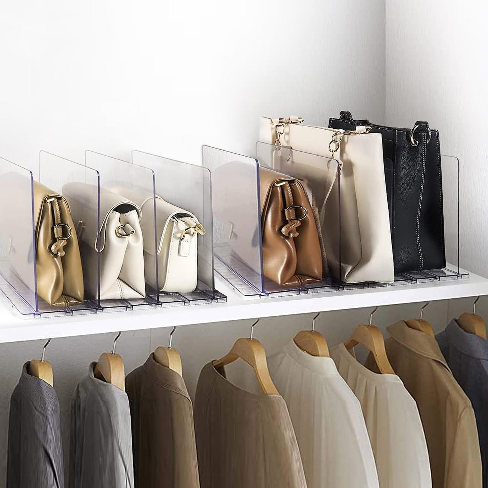 Amazon.com: Lioguniy Purse Organizer for Closet 8 Pack Clear Shelves ...