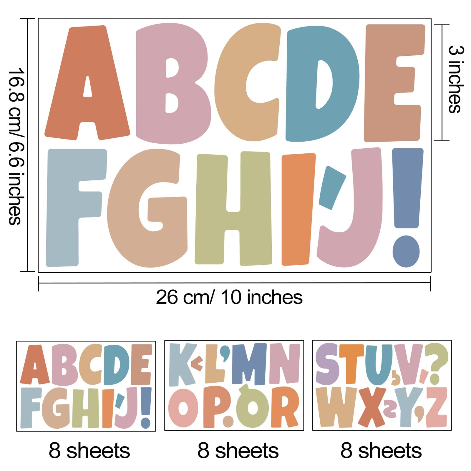 Snapklik.com : Bemeol 288 Piece Letter Stickers 24 Sheets 3 Inch ...