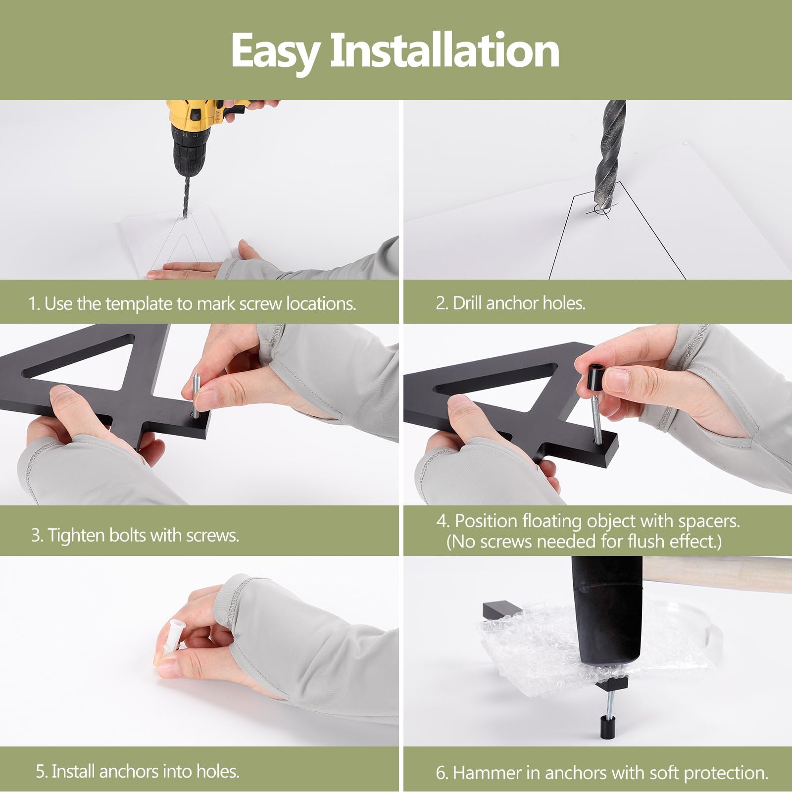 Snapklik.com : DEWEL House Numbers For Outside, 6 Inch Modern Floating ...