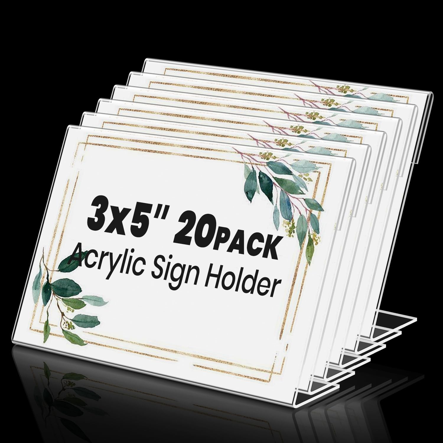 Amazon.com: AXQMY Acrylic Sign Holders 3x5 Inches Display Clear ...