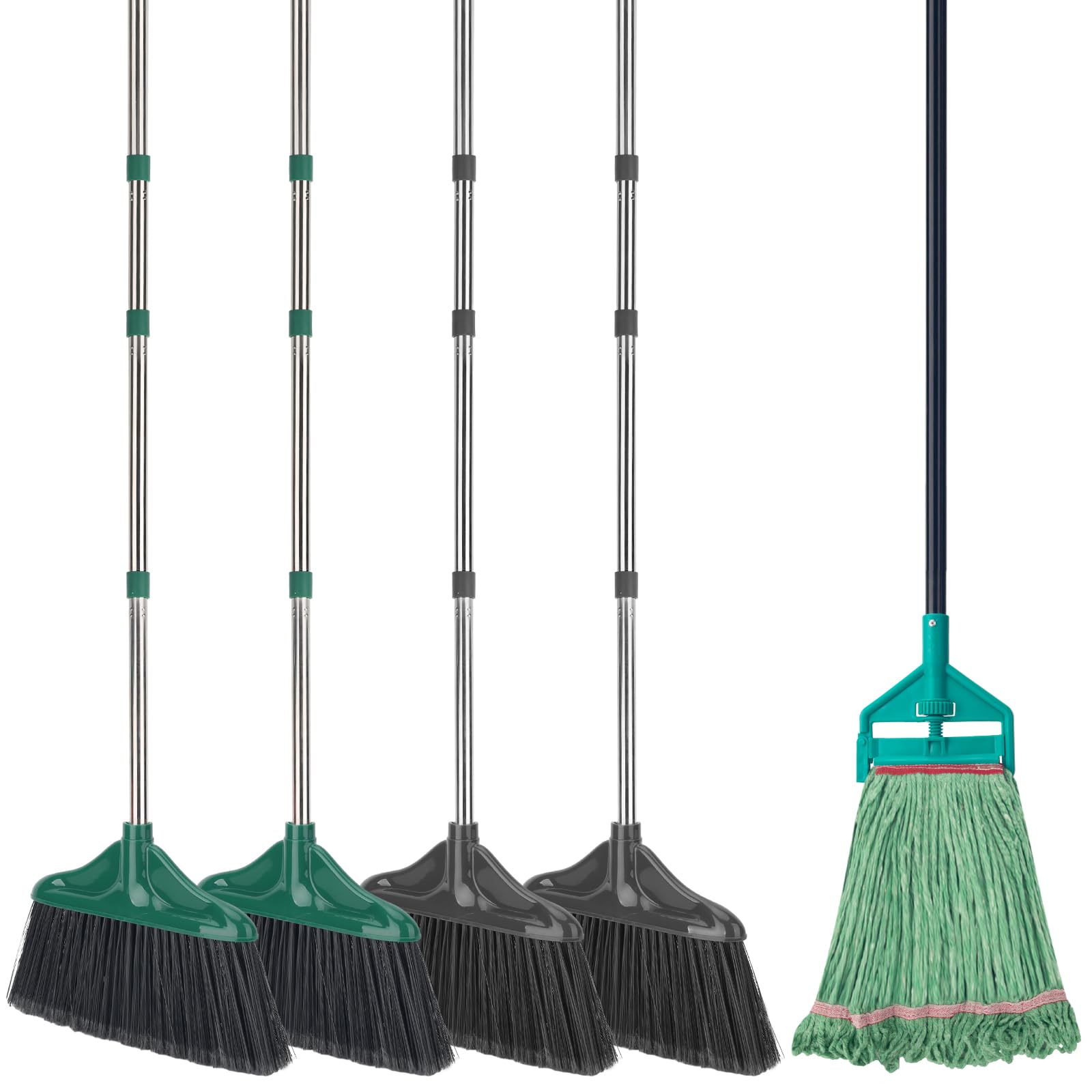 Amazon.com: 4 PCS Heavy Duty Broom and 60 Inch Loop-End String Mop ...