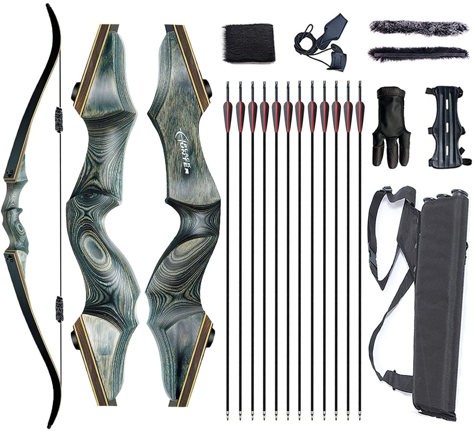 Buy Monleap Recurve Bow and Arrows for Adults 60" Archery Set Right ...