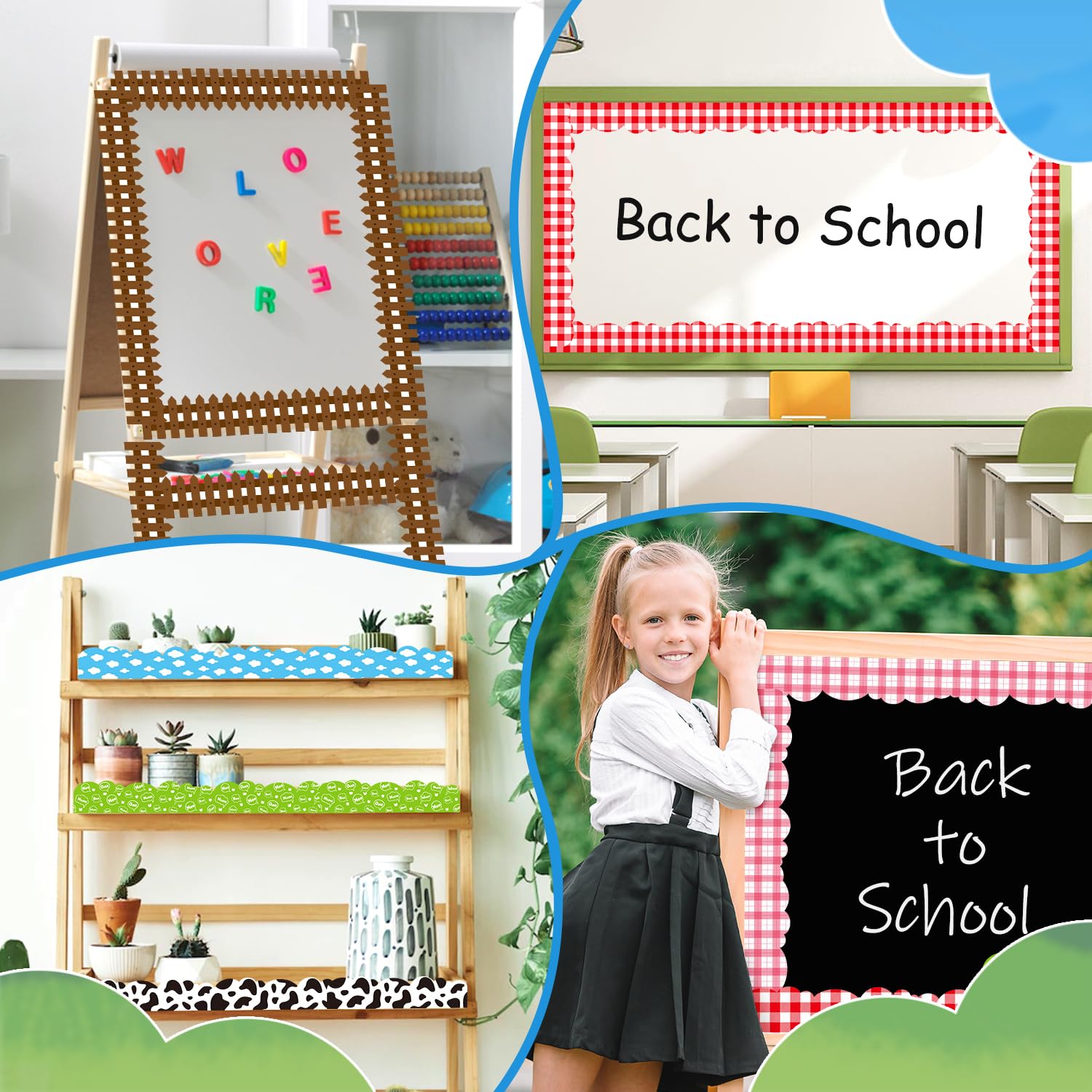 Snapklik.com : 84Pcs Farm Bulletin Board Border Colorful Farm Animals ...