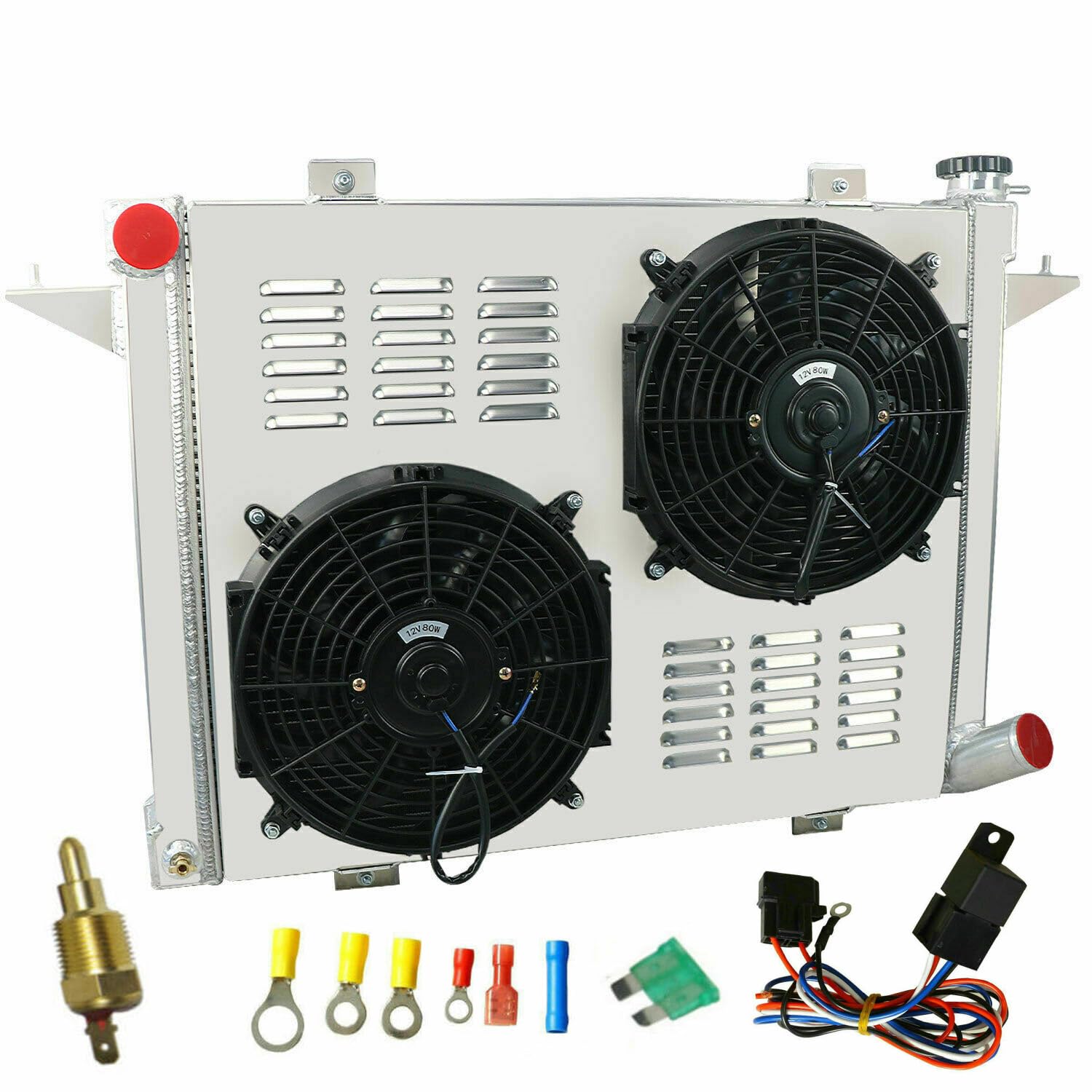 1993 Dodge W250 Aluminum Radiator Fan+Shroud+Relay Fit 1989-1993 Dodge ...