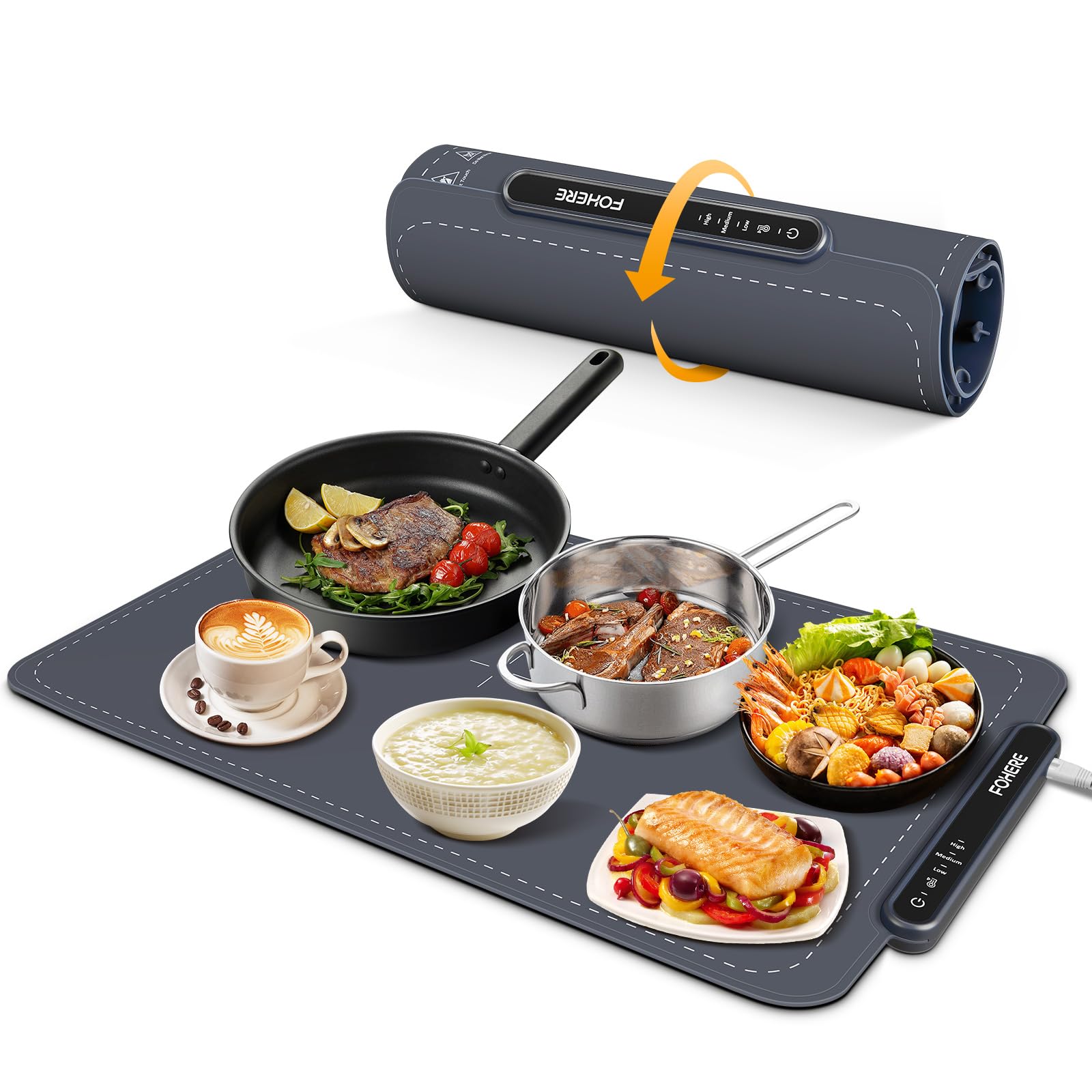 Snapklik.com : FOHERE Warming Mat For Food Full Surface Heating