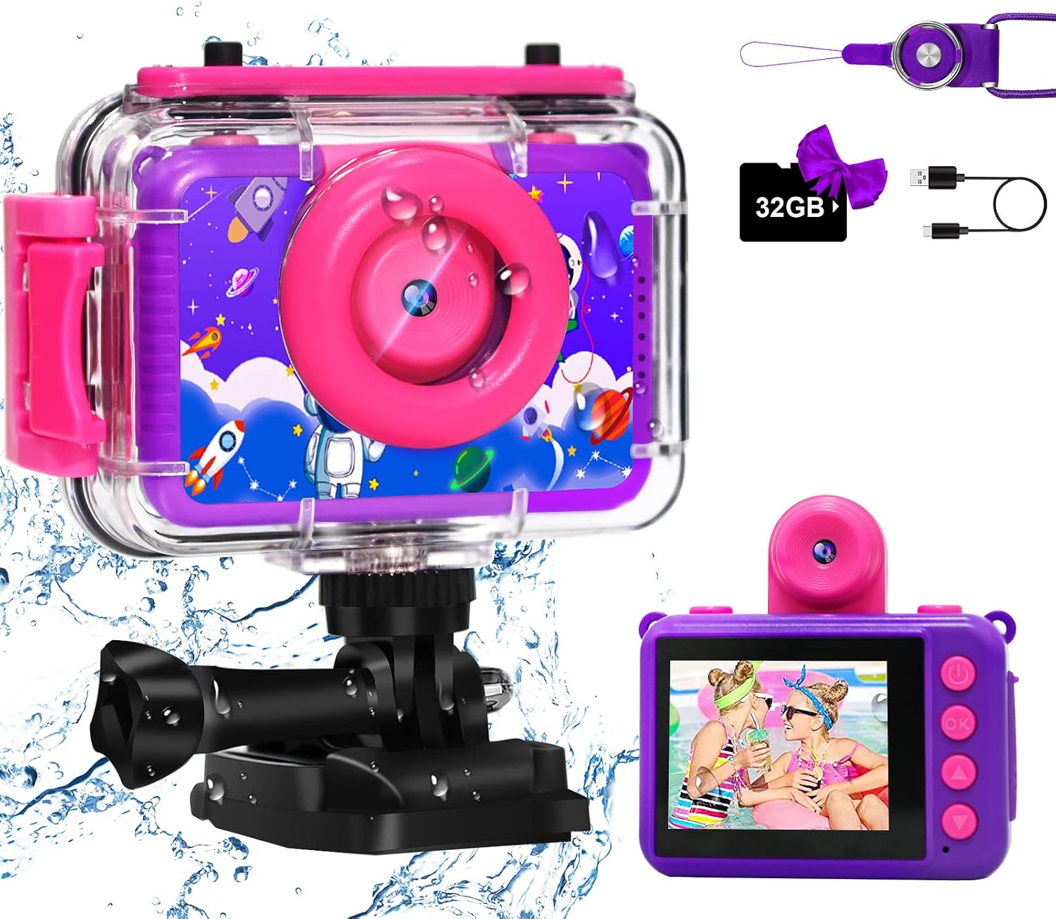 Amazon.com: GKTZ Kids Camera, 1080P HD Digital Kids Waterproof Camera ...